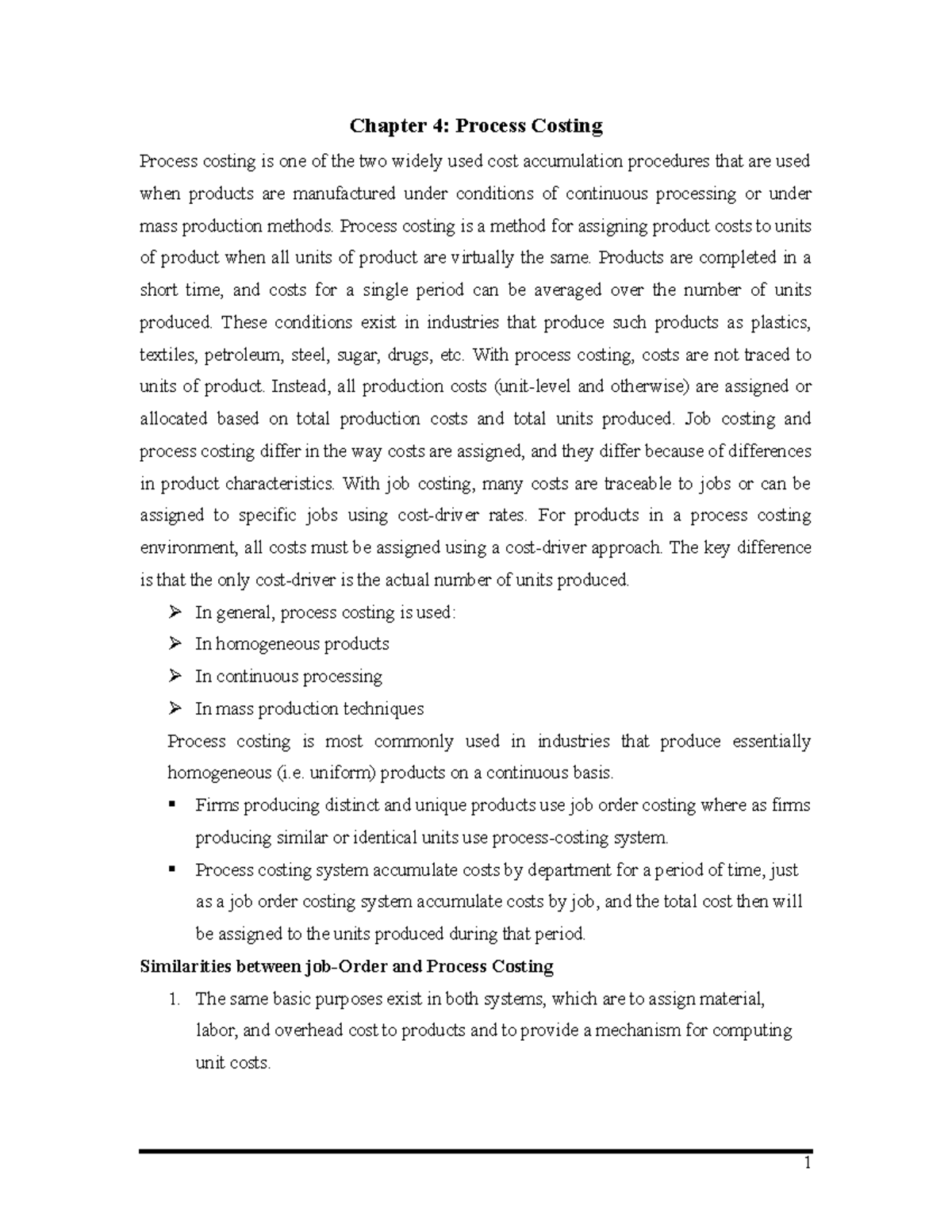 Process Costing Revised - Chapter 4: Process Costing Process costing is one of the two widely ...