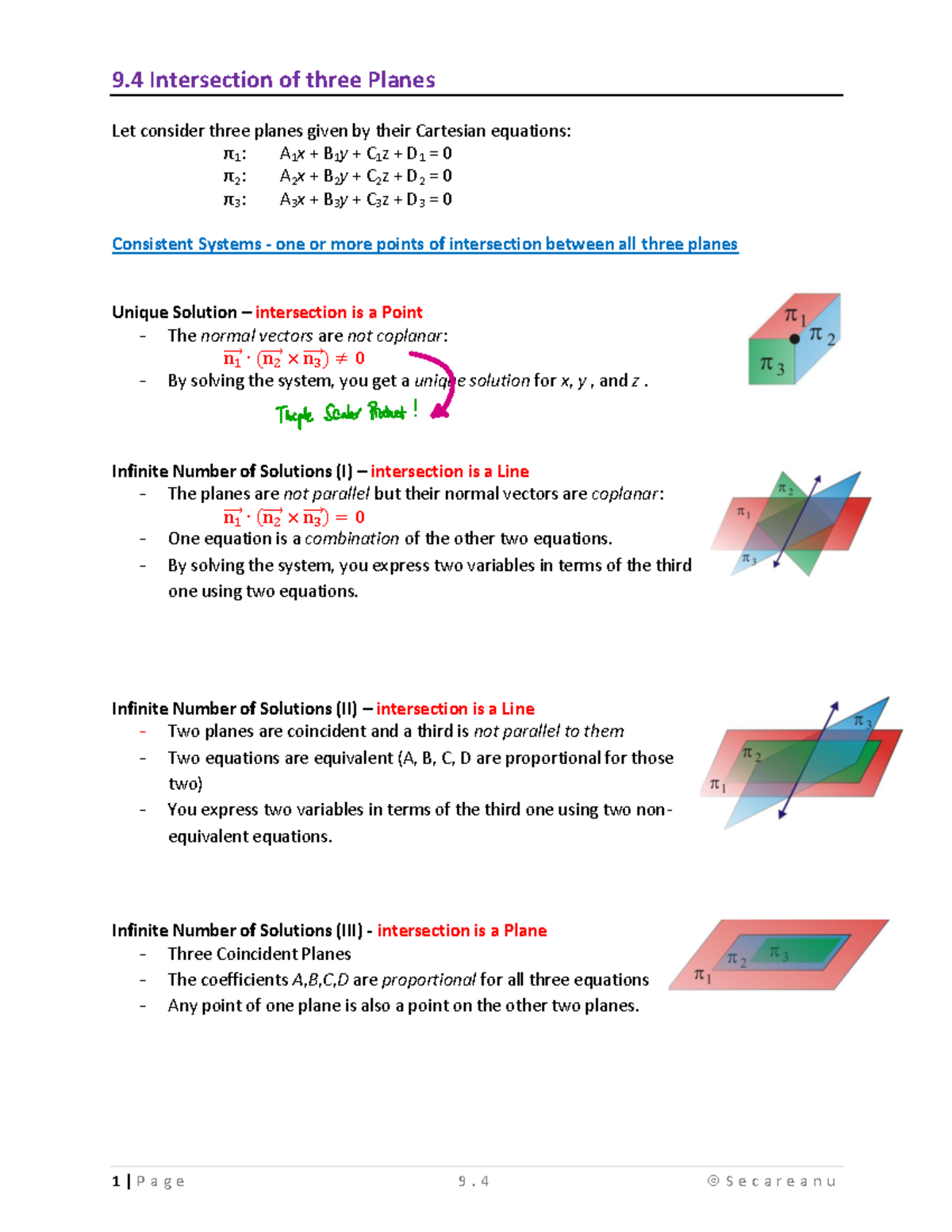 9.4 - Math - 1 | P a g e 9. 4 S e c a r e a n u 9 Intersection of three ...