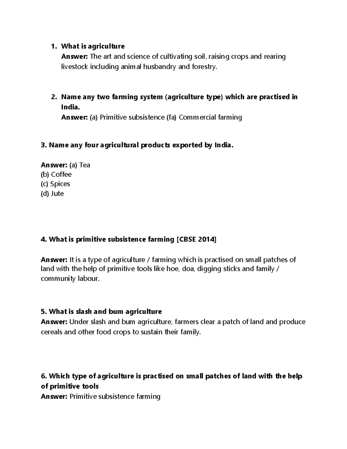 Agriculture part 1 - What is agriculture Answer: The art and science of ...