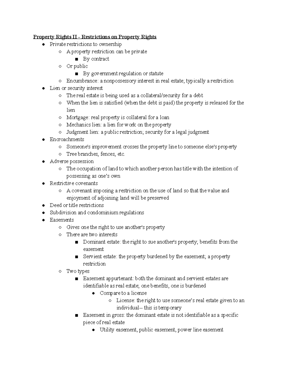 Module 3 - class notes - springer - Property Rights II - Restrictions ...