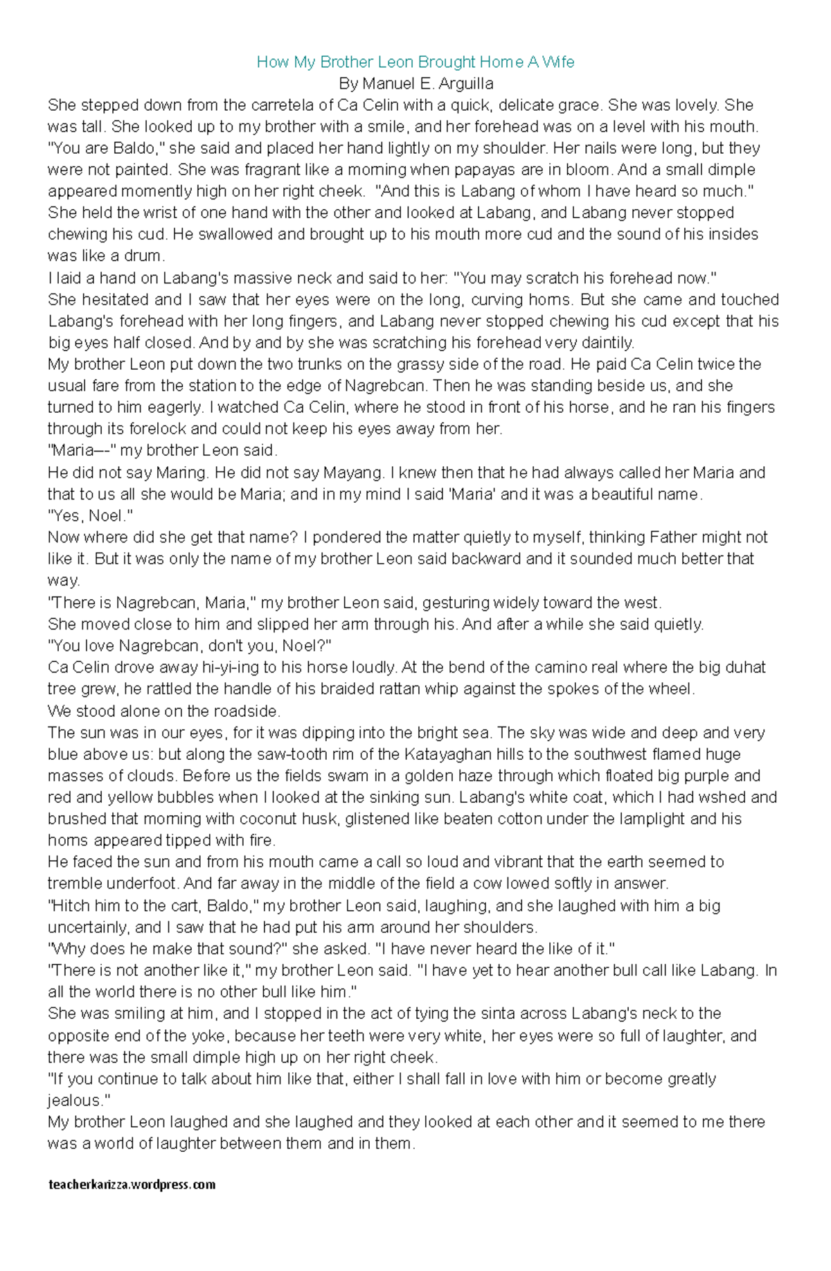Brother leon brought home a wife - How My Brother Leon Brought Home A ...