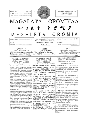 Dambii lafa magaala 182 2008 - BAAFATA Kutaa Tokko: Tumaalee Waliigalaa ...