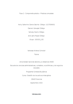 Unidad 1 Fase 2 Componente pr ctico Pr cticas simuladas - Comercio internacional Fase 2 ...