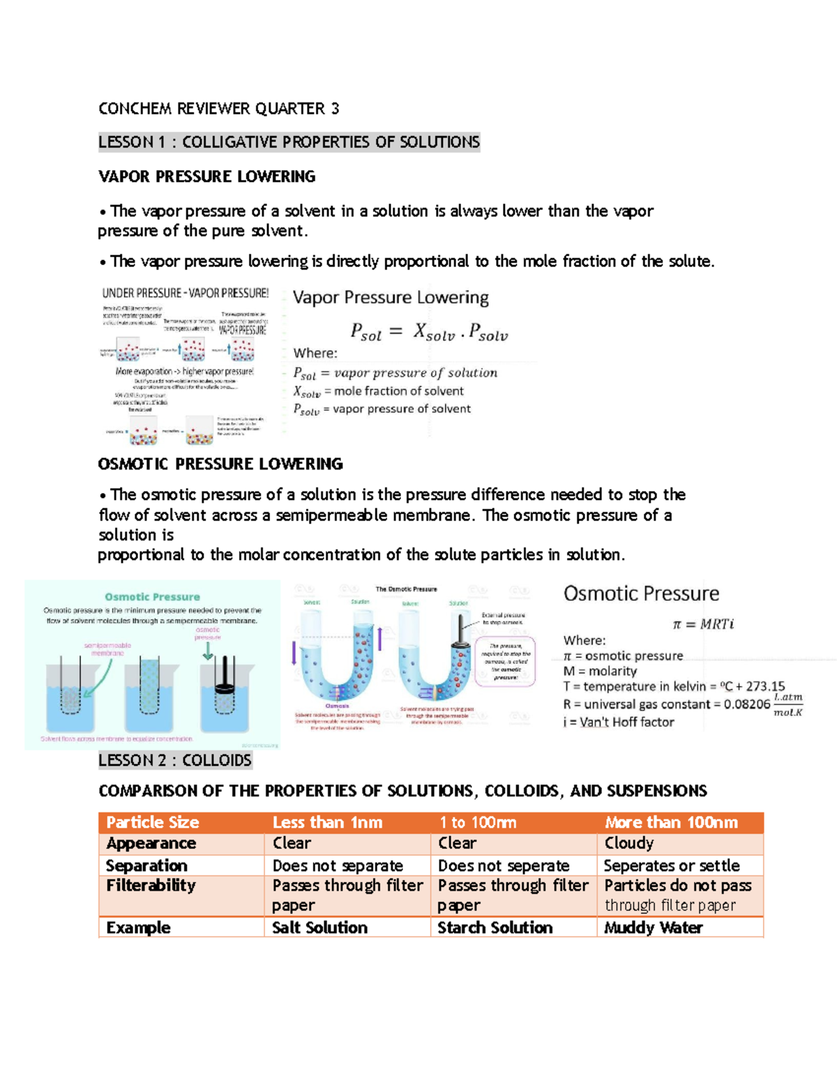 Q3-ccrev-tiyamir - this is conchem - CONCHEM REVIEWER QUARTER 3 LESSON 1 : COLLIGATIVE ...