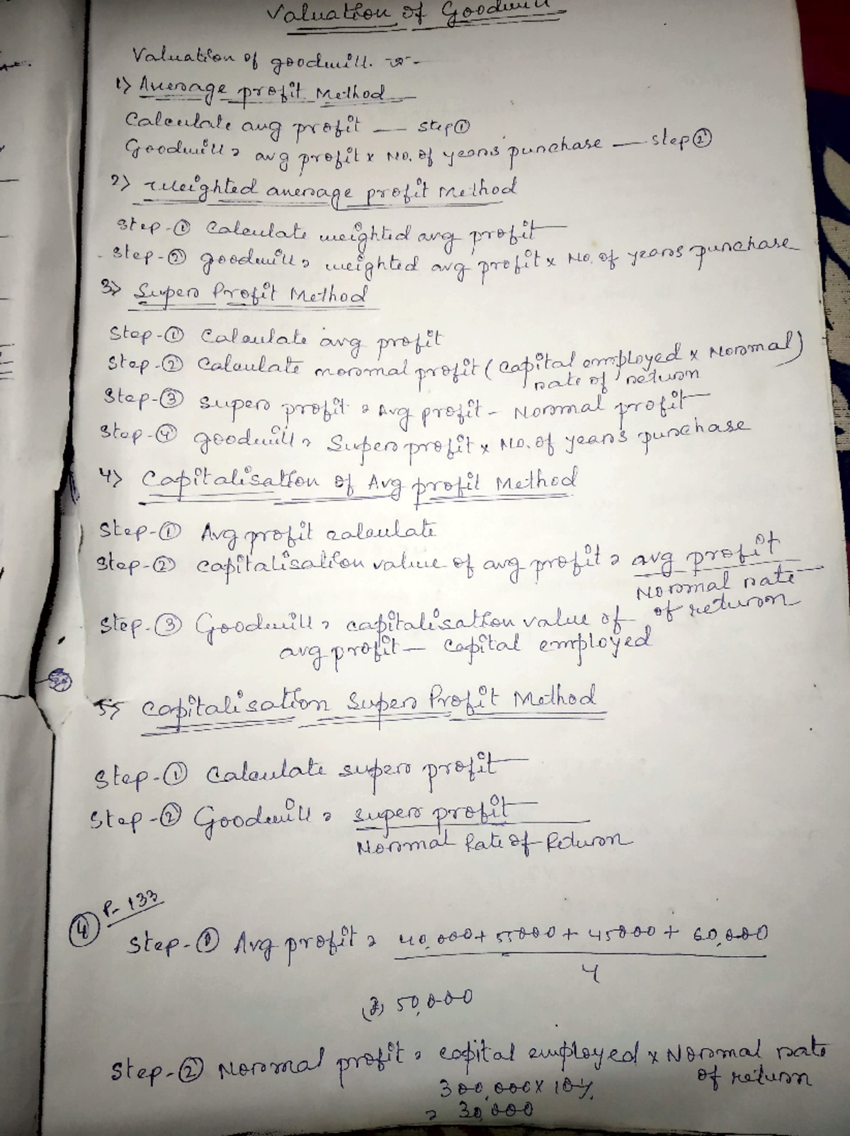 Valuation of goodwill - Caleulole aug progit strO step-O ealedat us ...