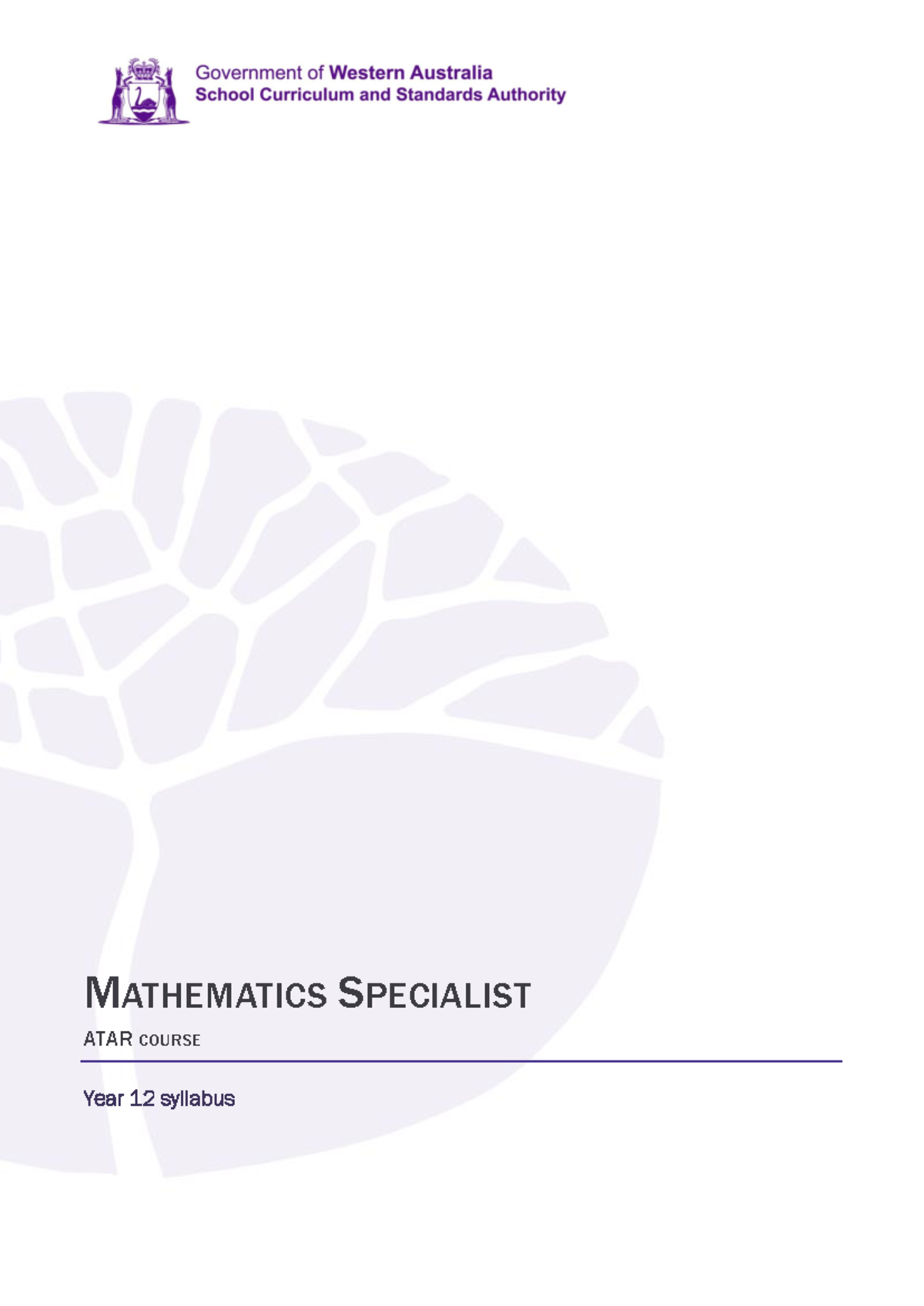 Mathematics Specialist Y12 Syllabus AC ATAR 2024 pdf - MATHEMATICS ...