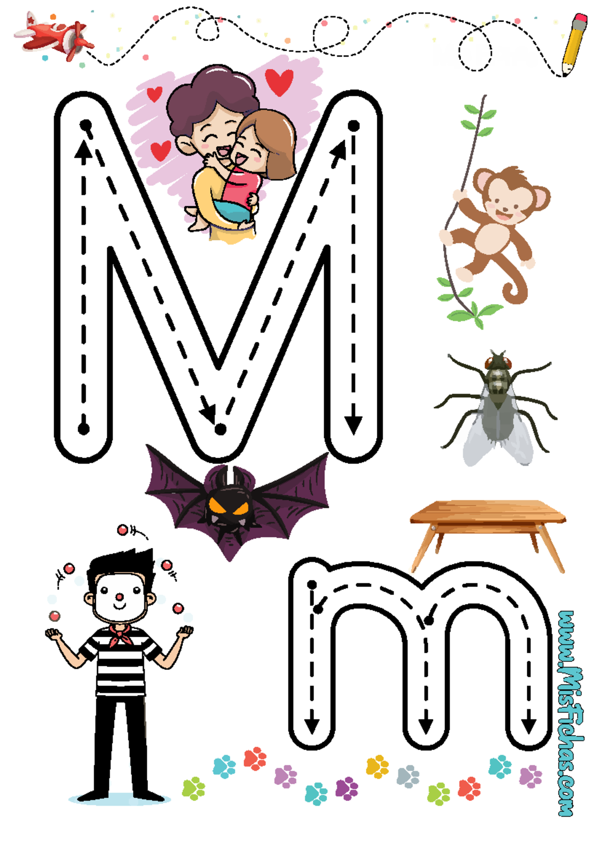 Ficha-M-pdf - PARA NIÑOS DE PRIMER GRADO LEE TEXTOS - m ####### Recorta ...