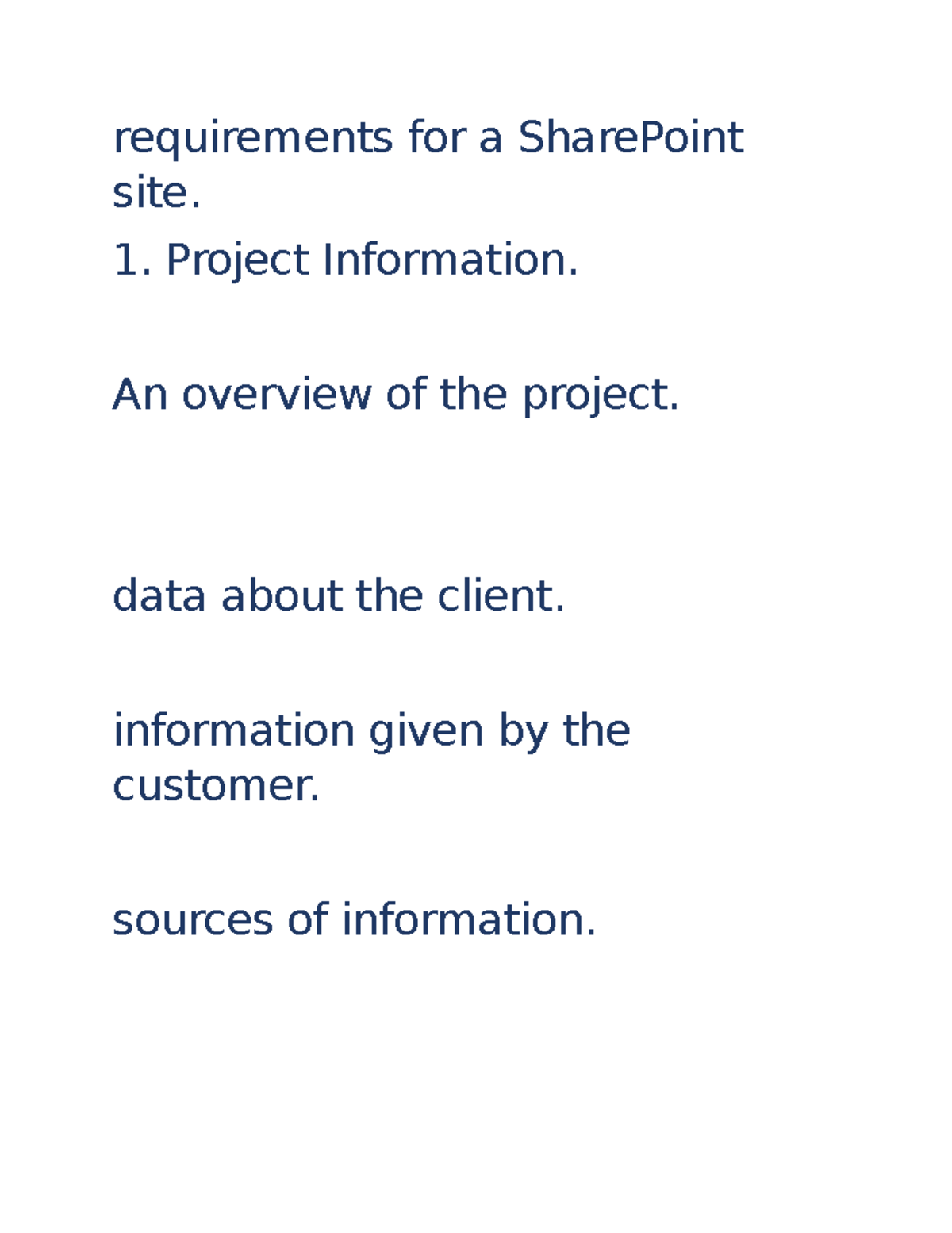 Share Point Requirements-1 - requirements for a SharePoint site ...