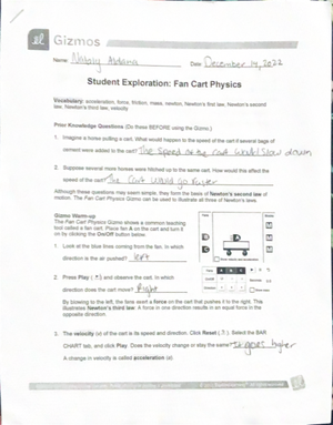 Gizmo Force Fan Carts - Name: Drew Gourgues Date ...