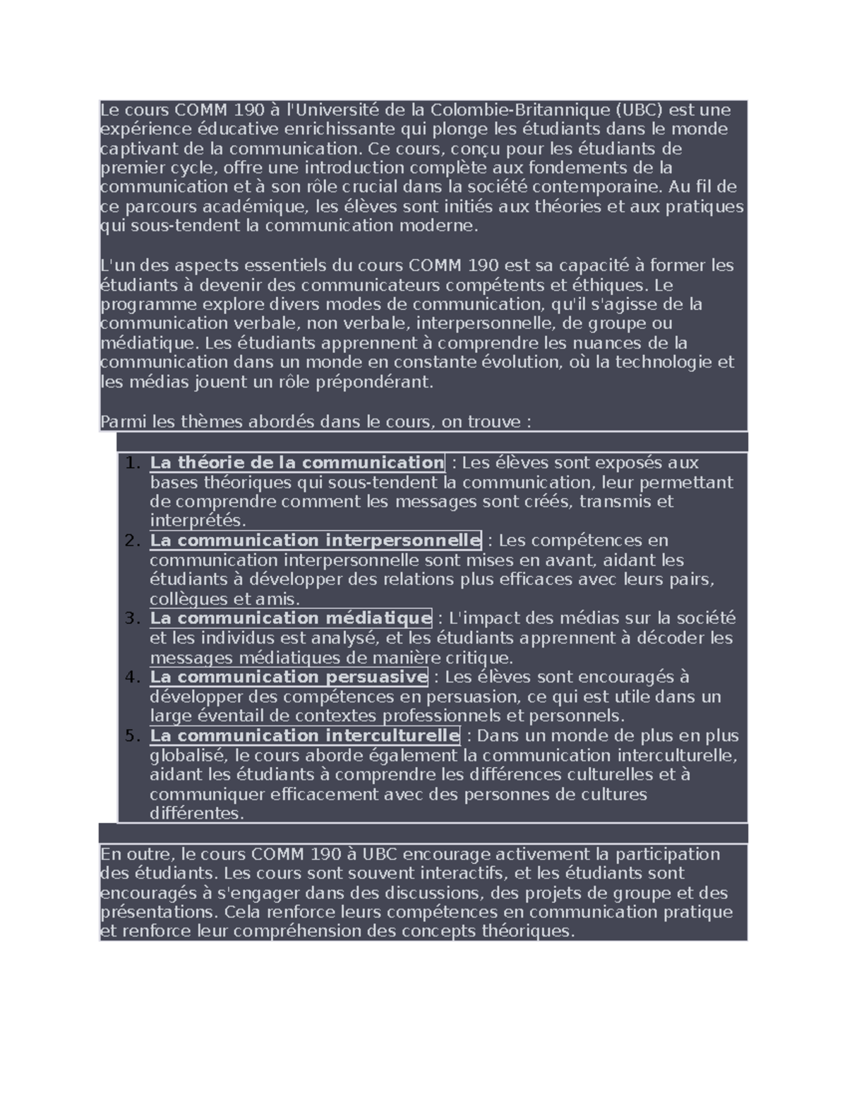 COMM 190 PDF - Le cours COMM 190 à l'Université de la Colombie ... COMM 190 PDF - Le cours COMM 190 à l'Université de la Colombie ...