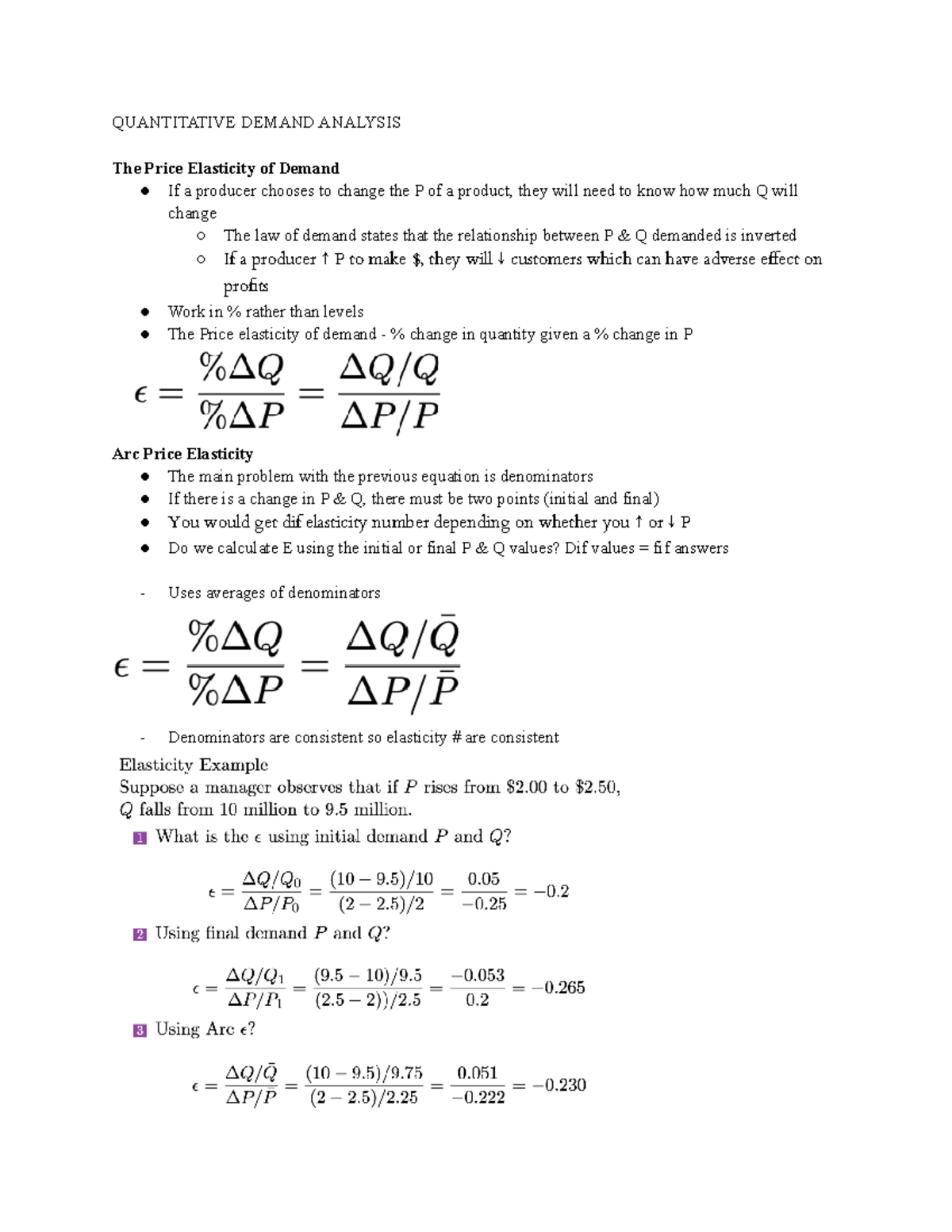 EC260 C3 - detailed lecture notes - QUANTITATIVE DEMAND ANALYSIS The ...