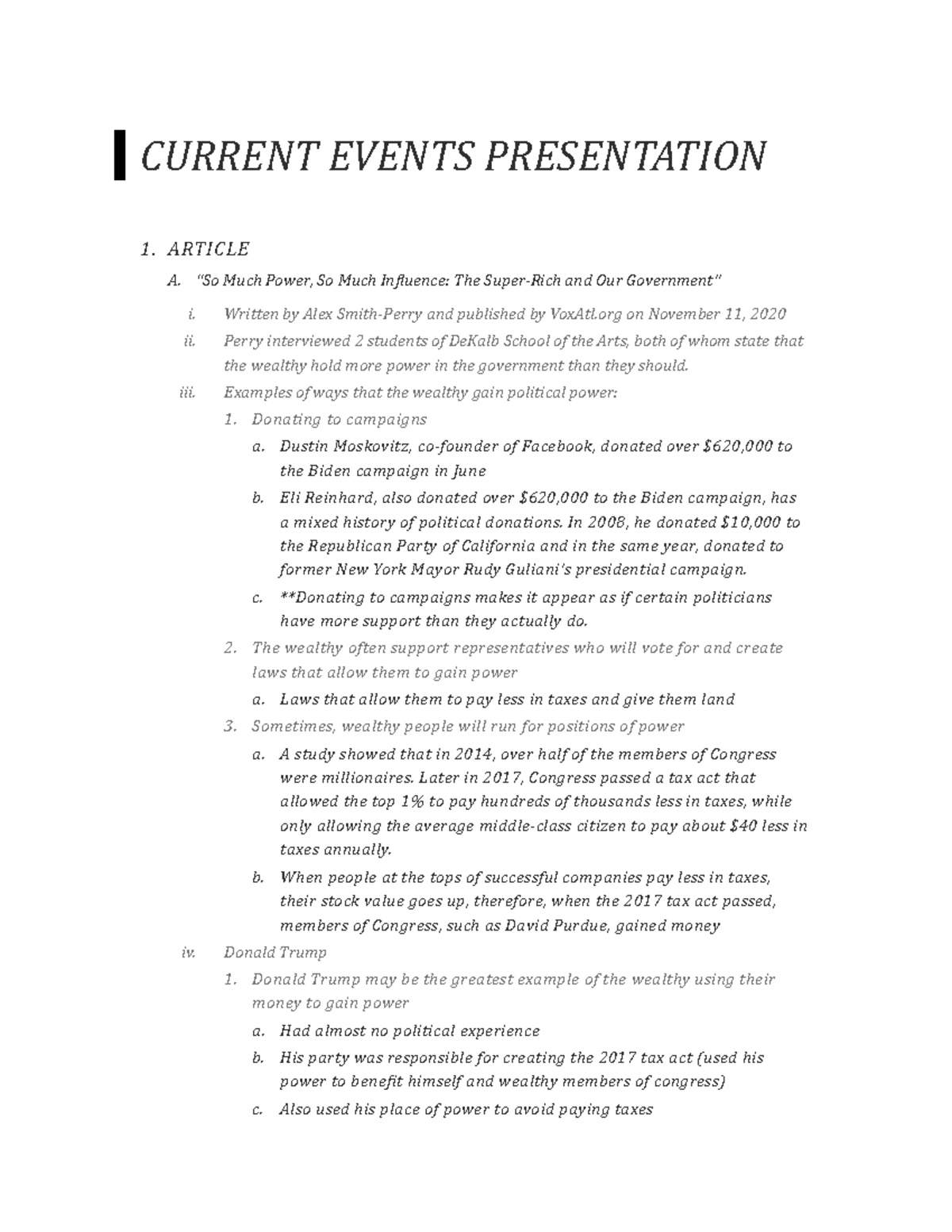 PS 234 current events presentation - CURRENT EVENTS PRESENTATION 1 ...