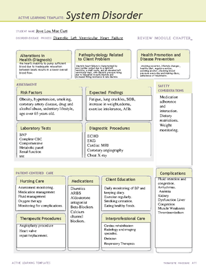 Active Learning Template sys Dis Systolic left ventricular HF - ACTIVE ...