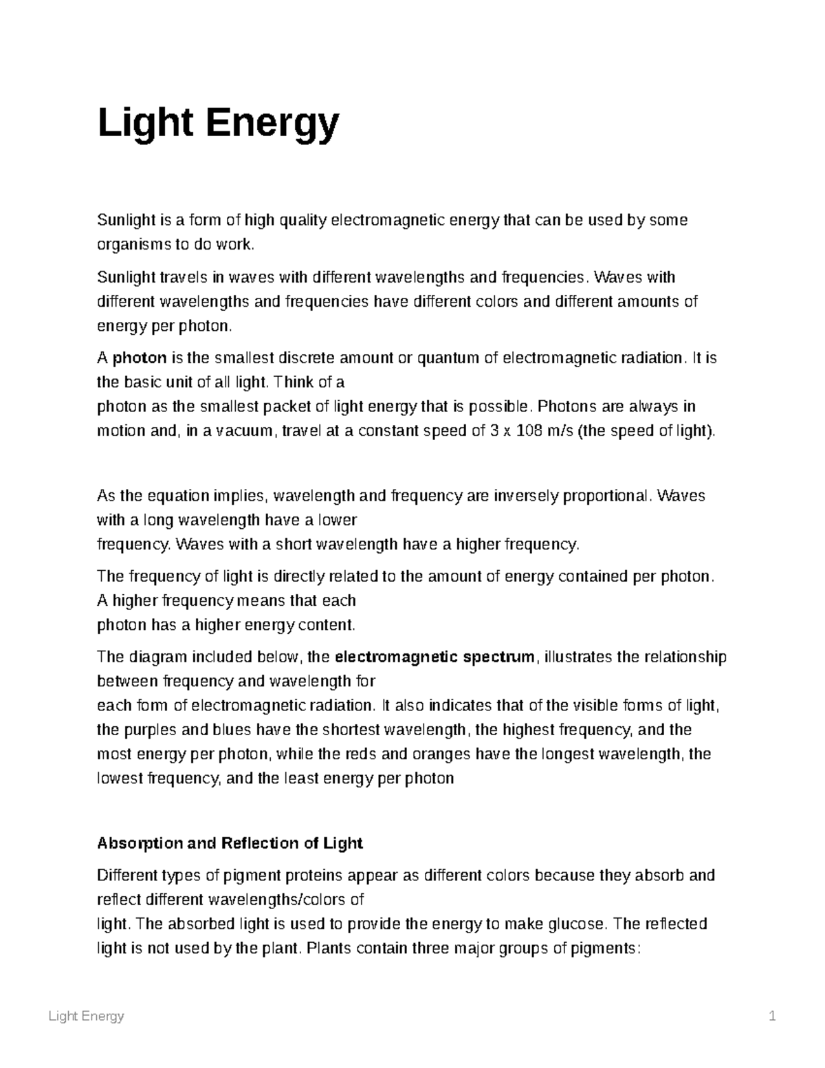 Light Energy - Sunlight travels in waves with different wavelengths and ...