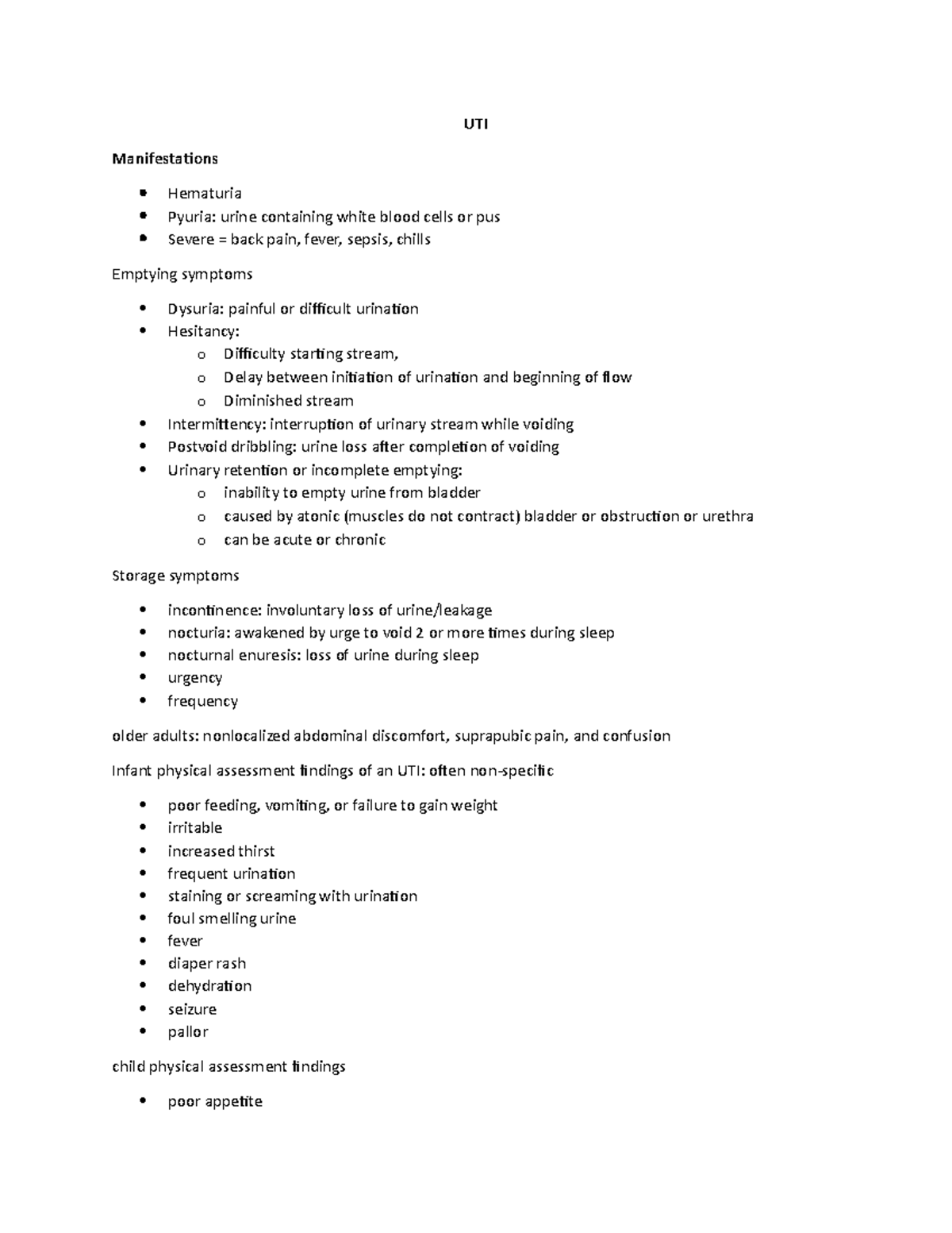 UTI - nursing - UTI Manifestations Hematuria Pyuria: urine containing ...