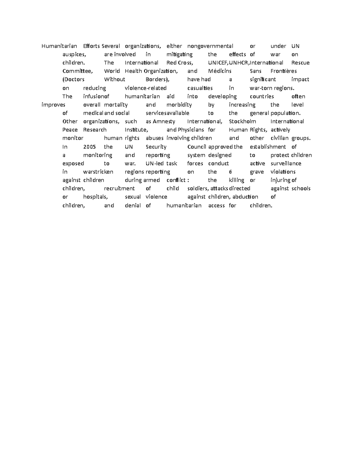 Humanitarian Efforts - The International Red Cross, UNICEF,UNHCR ...