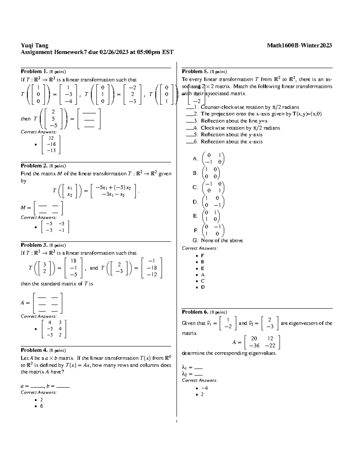 Math1600B-Winter 2023 Homework7 - Yuqi Tang Math1600B-Winter Assignment ...
