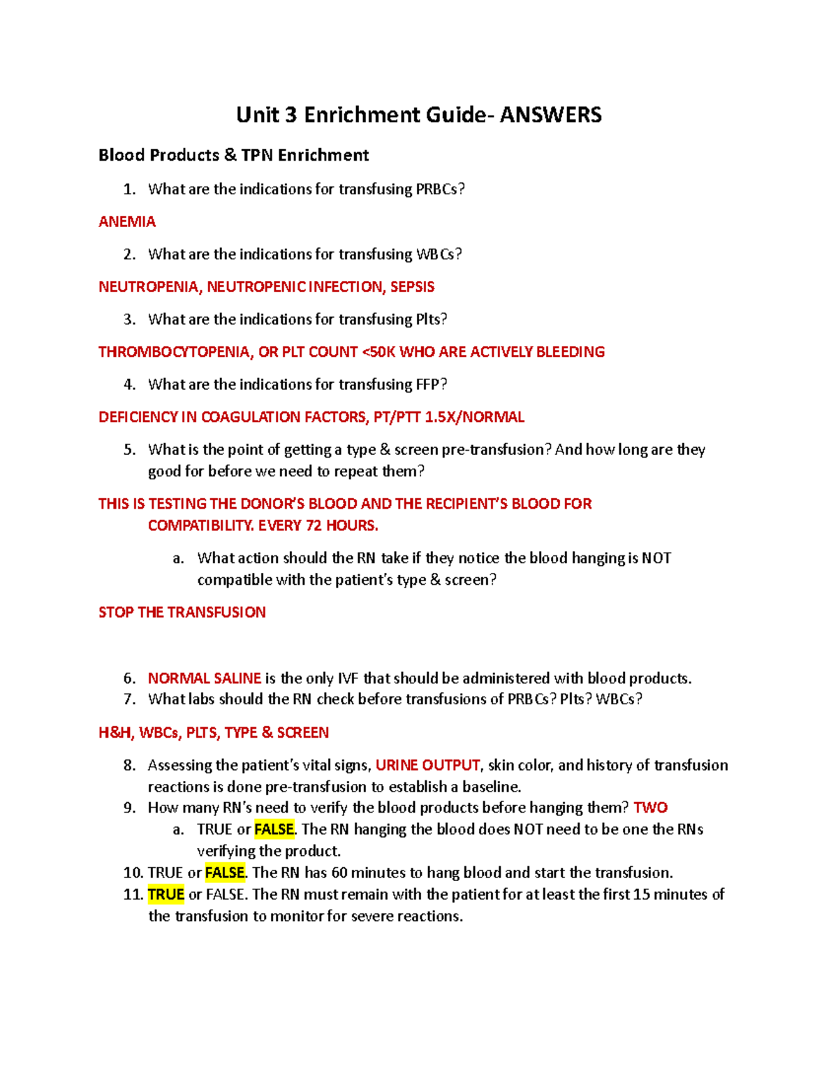Unit 3 Enrichment Guide - Answers - Unit 3 Enrichment Guide- ANSWERS ...