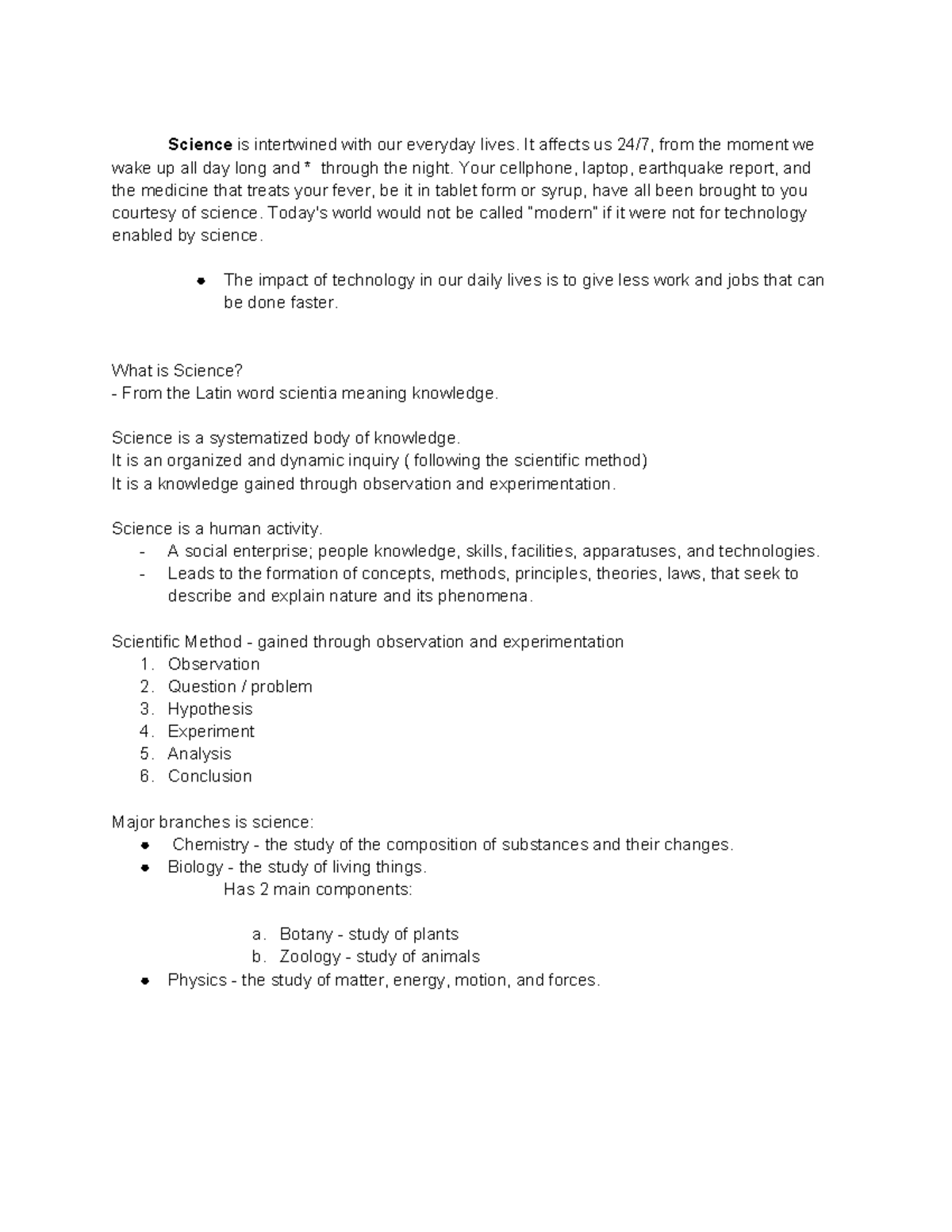 Science and Technology Notes - Science is intertwined with our everyday ...