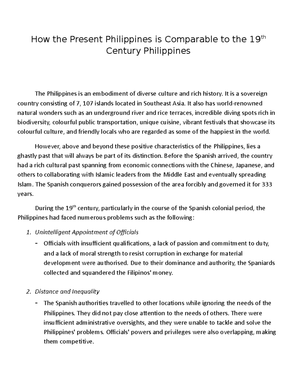 How the Present Philippines is Comparable to the 19th Century ...