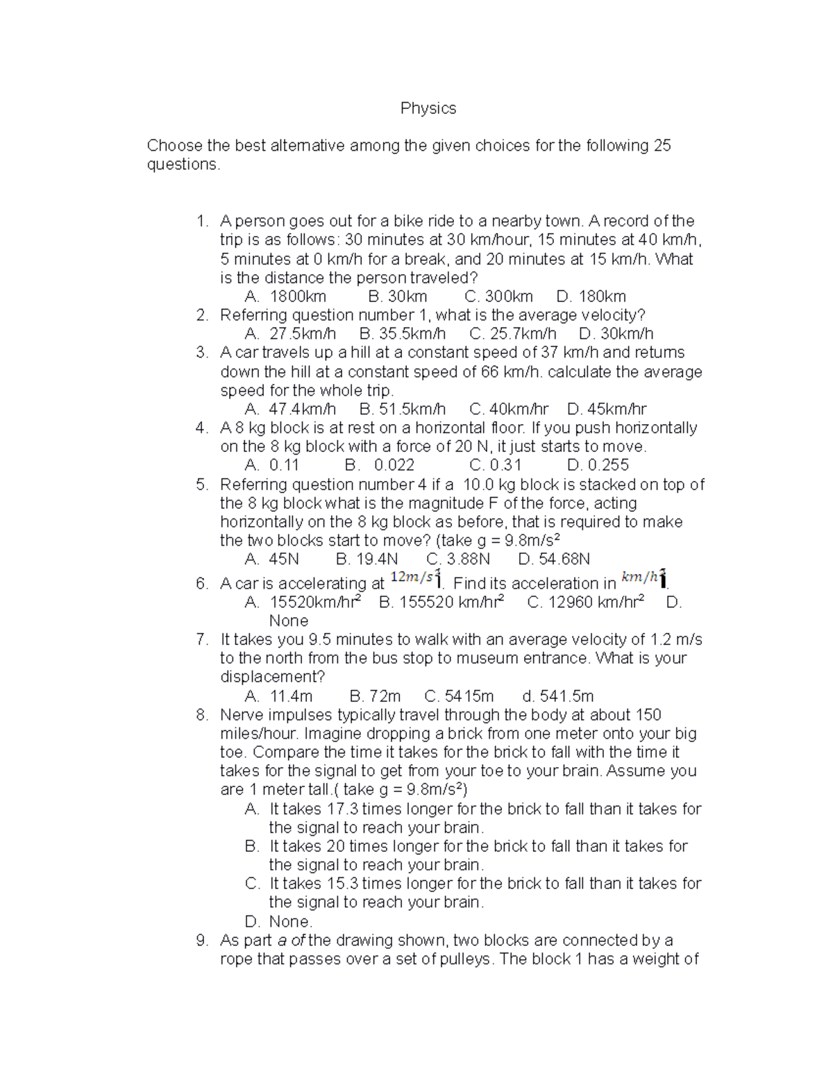 Sample Exam - This is a tutorial for Pilot trainning enterance exam and ...
