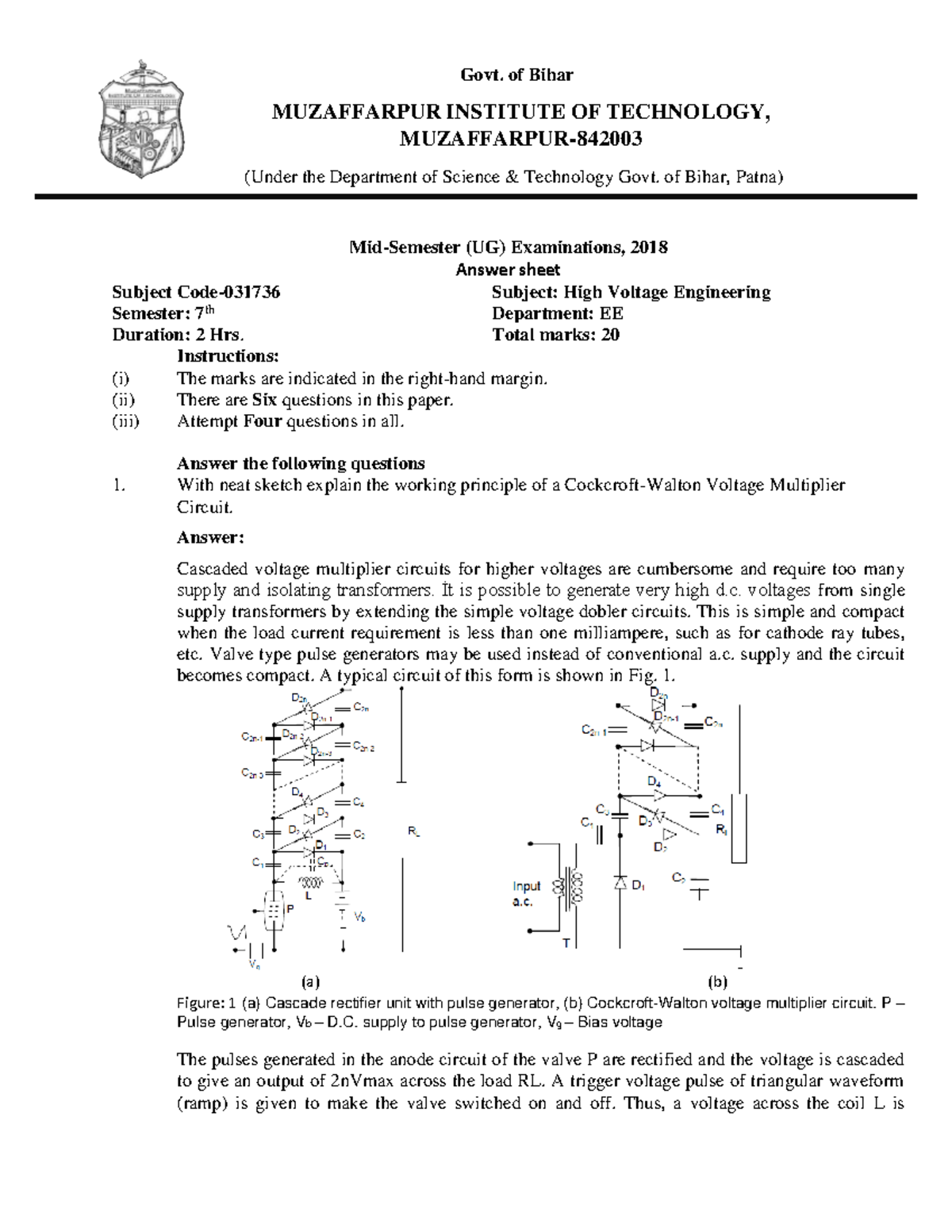 EE 7th sem high voltage - note - Govt. of Bihar MUZAFFARPUR INSTITUTE ...