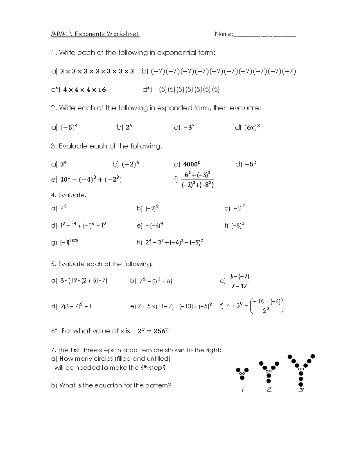 MUA MPM1D Grade 9 2020/21 Math Third Practice worksheet pdf - MPM1D ...