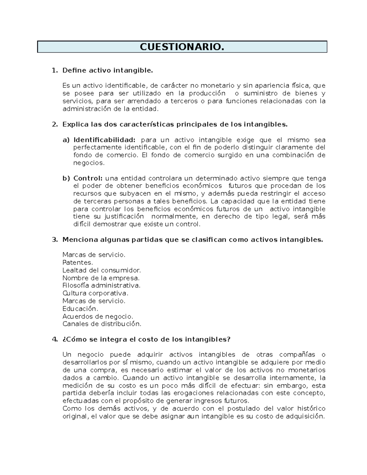323746752 Trabajo Conta Intangibles 1 CAP.11 - CUESTIONARIO. 1. Define ...