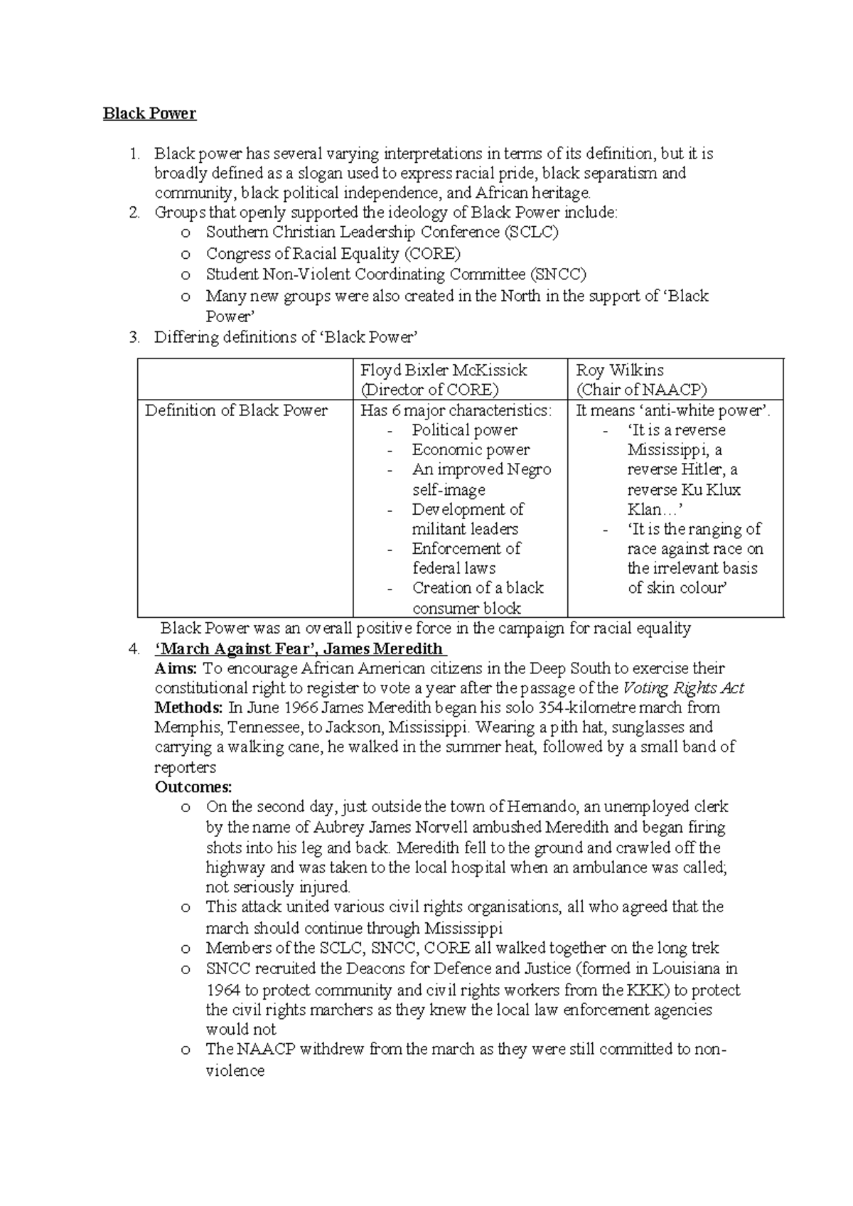Black Power - Comprehension on Civil Rights USA - Black Power 1. Black ...