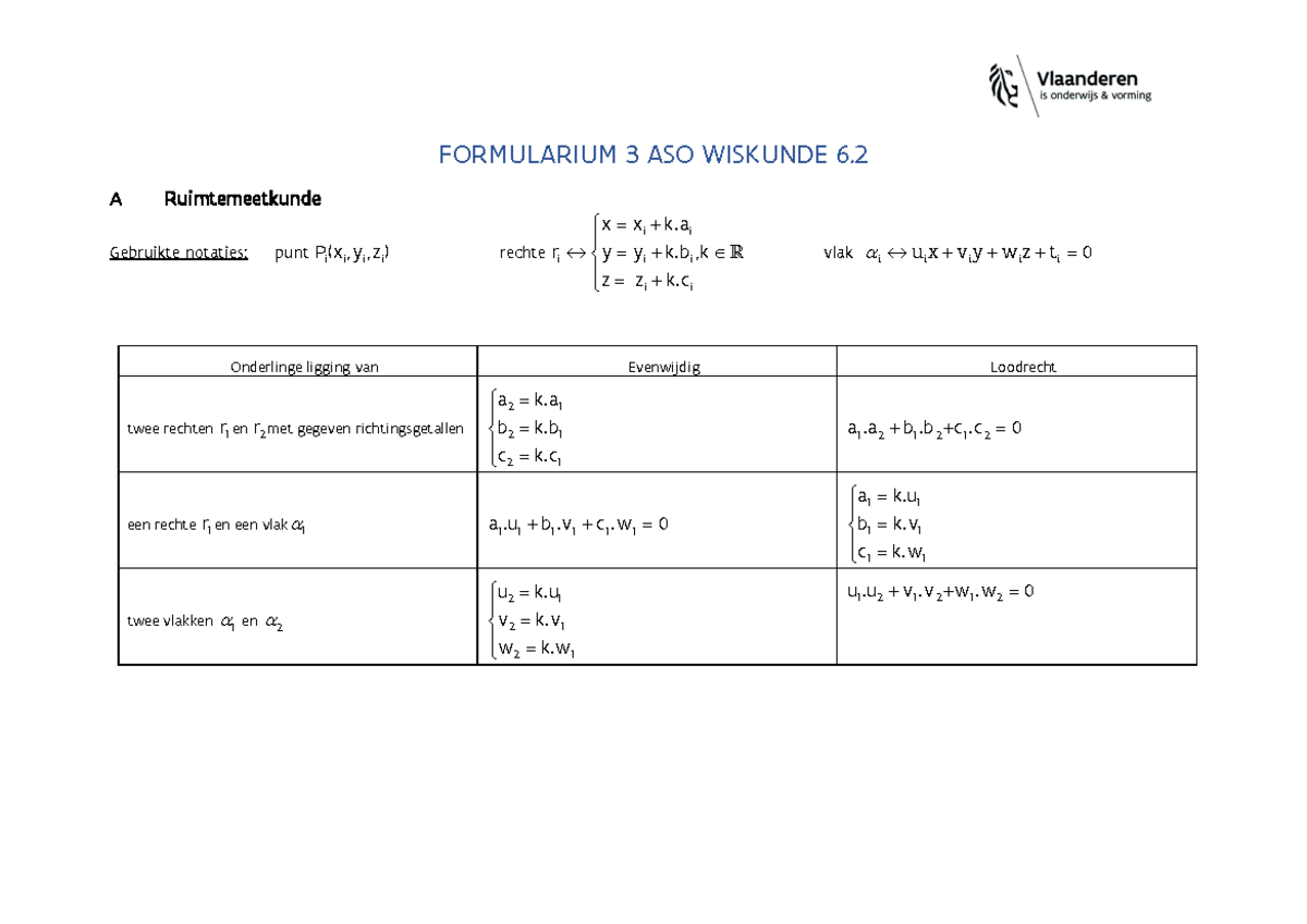 Formularium 6 2-2 - Dit kan je gebruiken wanneer je wiskunde studeert ...
