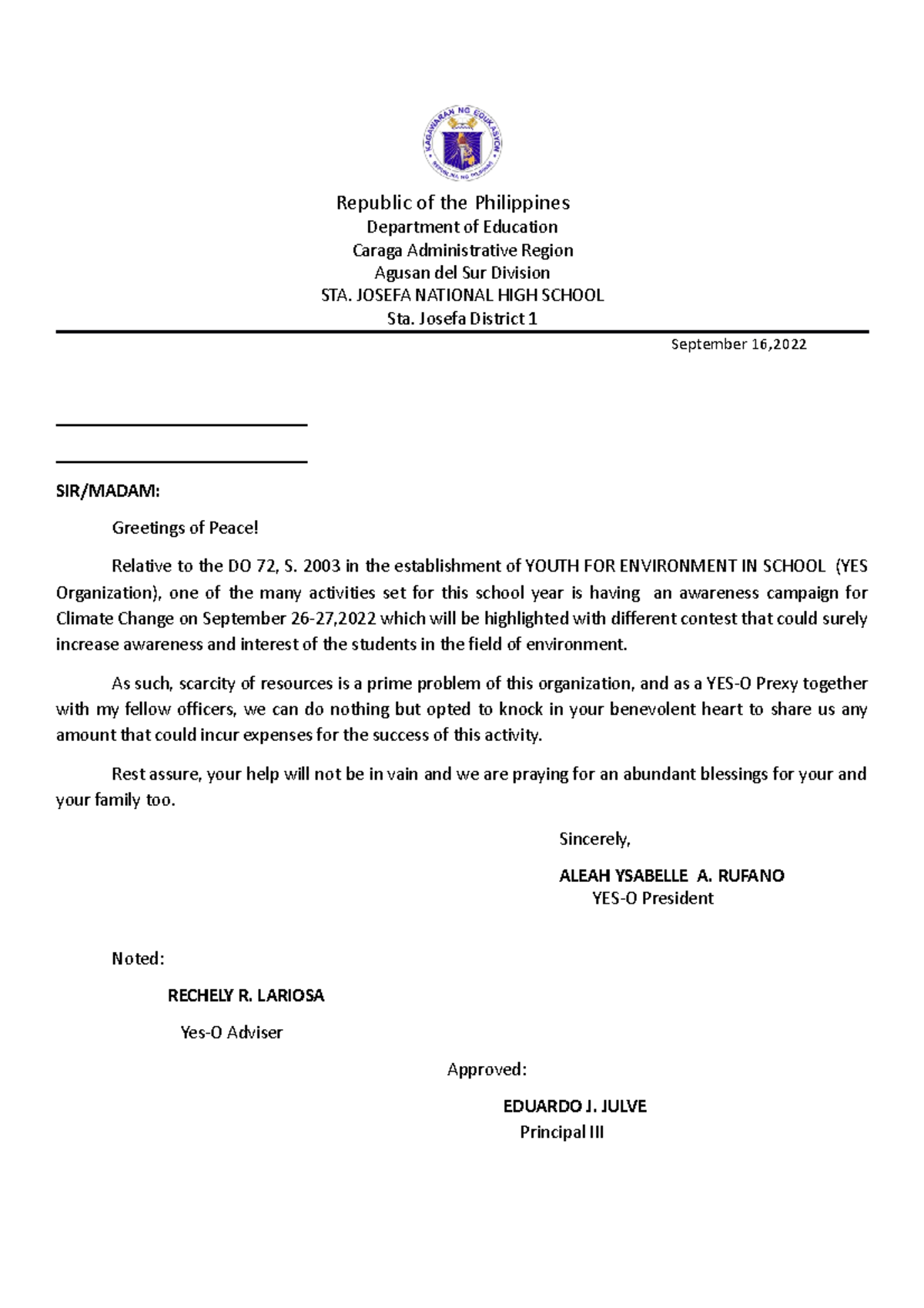 Solicitation-aleah - Example for solicitation - Republic of the ...