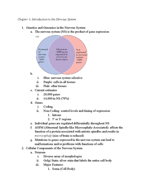 Ch. 1 CNS Organization - Cellular/Molecular Neuroscience K416 chapter 1 ...