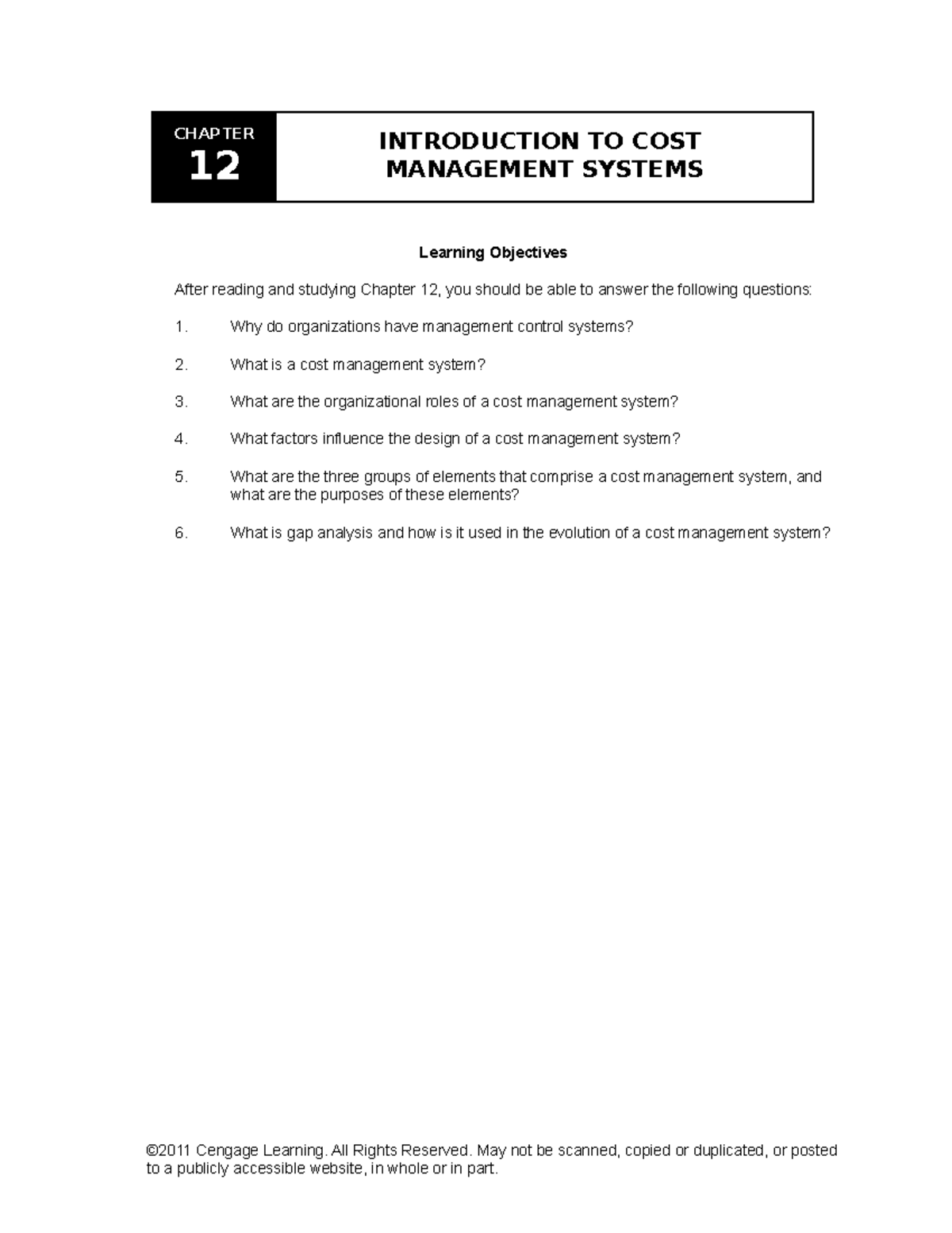 Kinney 8e IM Ch 12 - Hxgfg - Learning Objectives After reading and ...