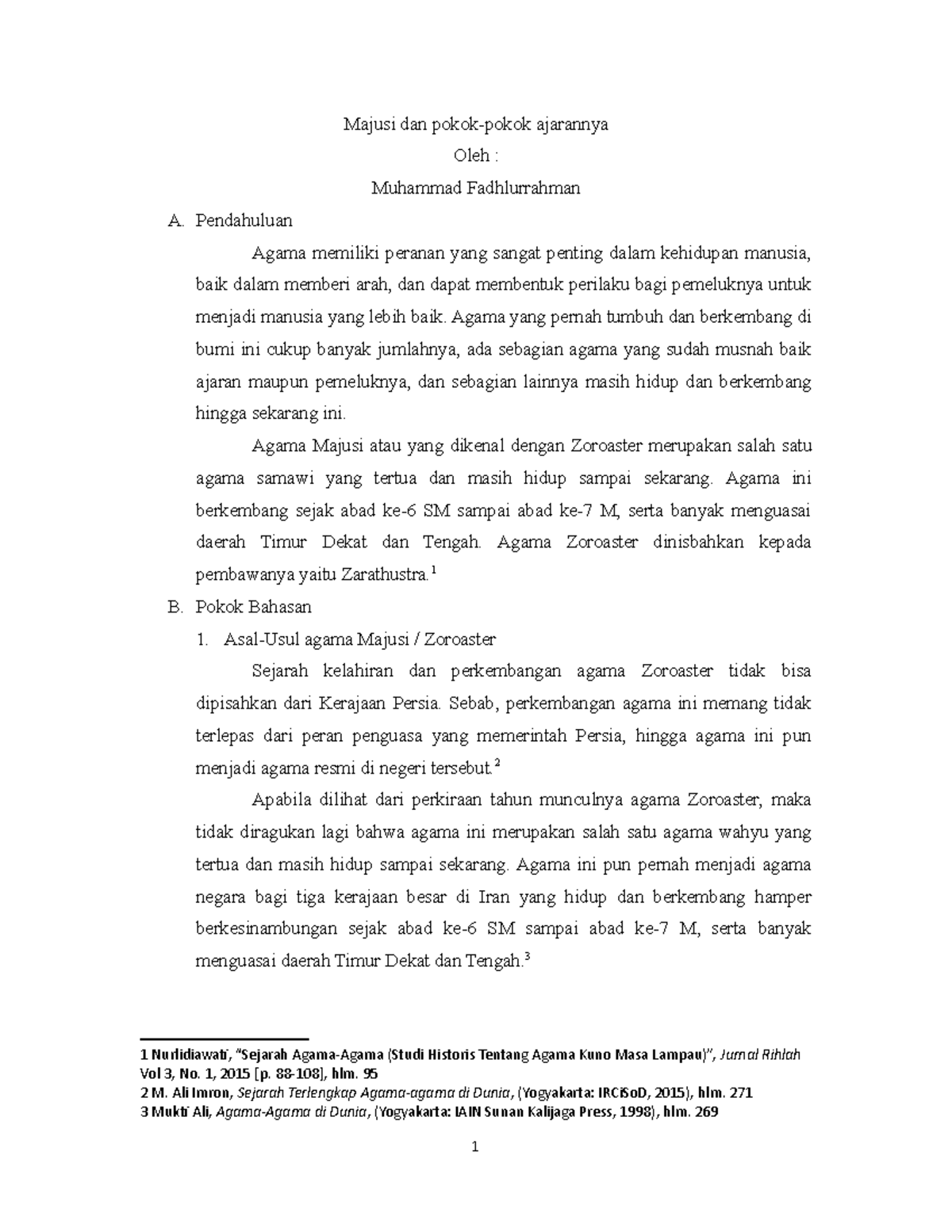 Agama Majusi - Majusi dan pokok-pokok ajarannya Oleh : Muhammad ...