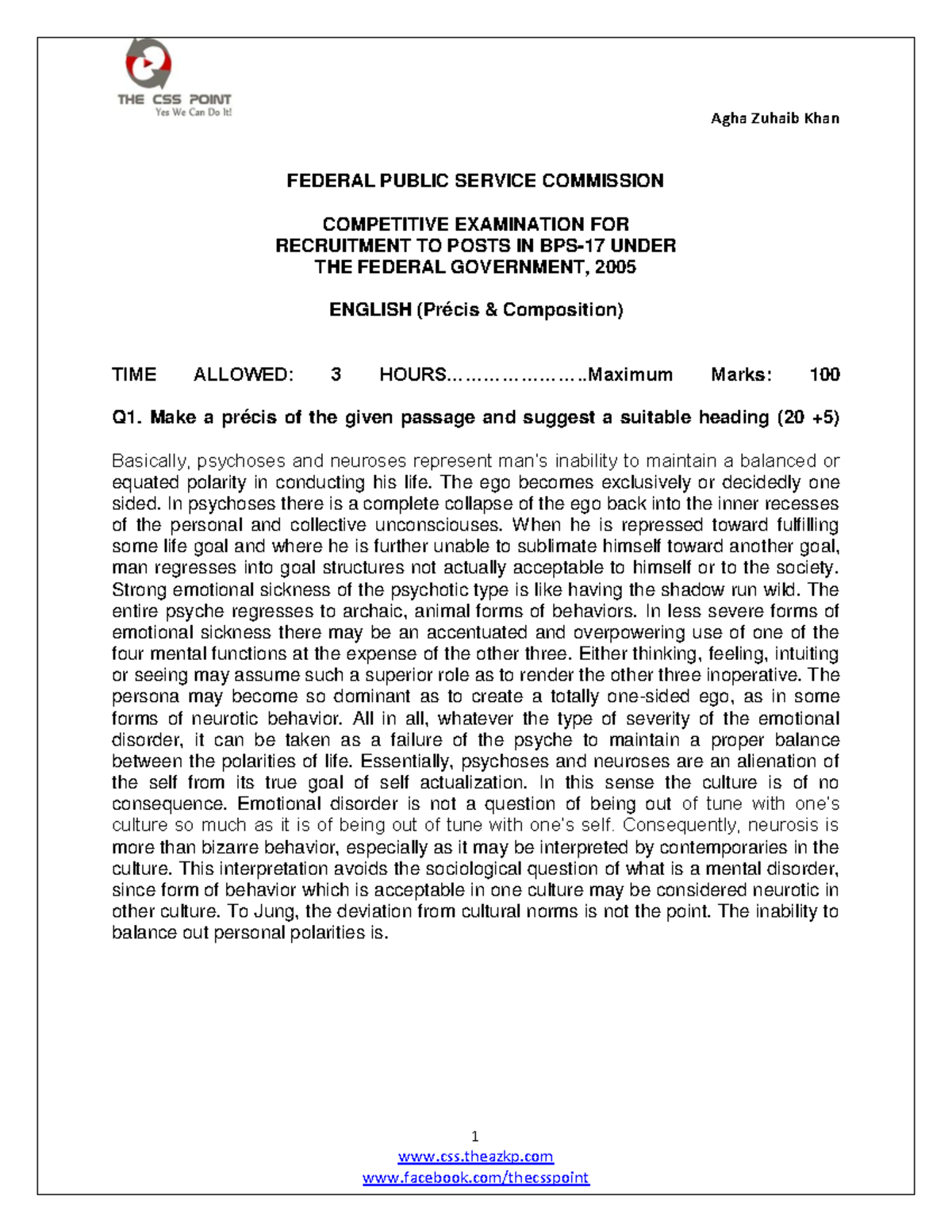 English 2005 - I want to attempt CSS 2025 please give me the solved Precis pdf for practices ...