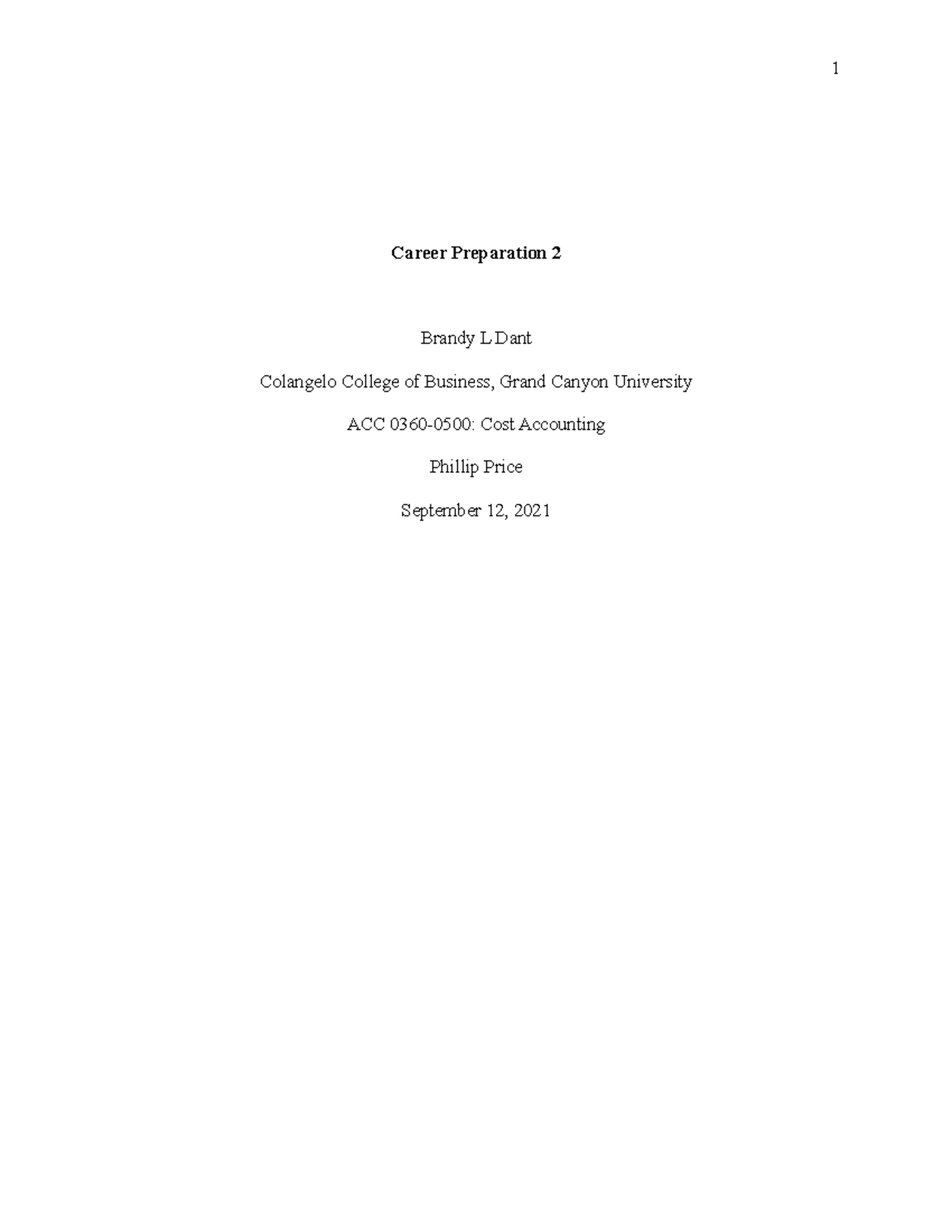 ACC0360-0500 Career Prep 2 - Career Preparation 2 Brandy L Dant ...