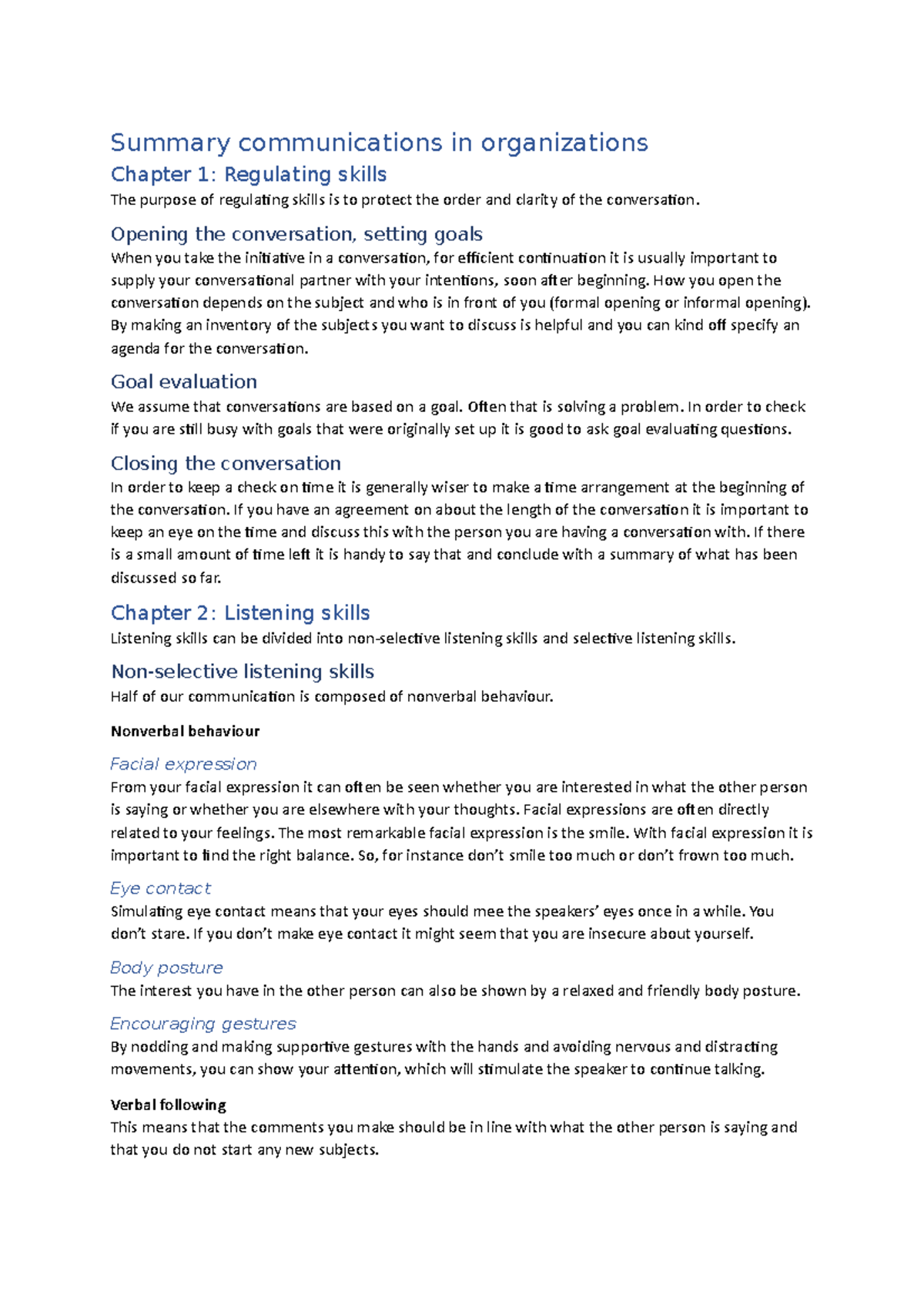 Summary whole book communications in organizations - Strategic Human ...