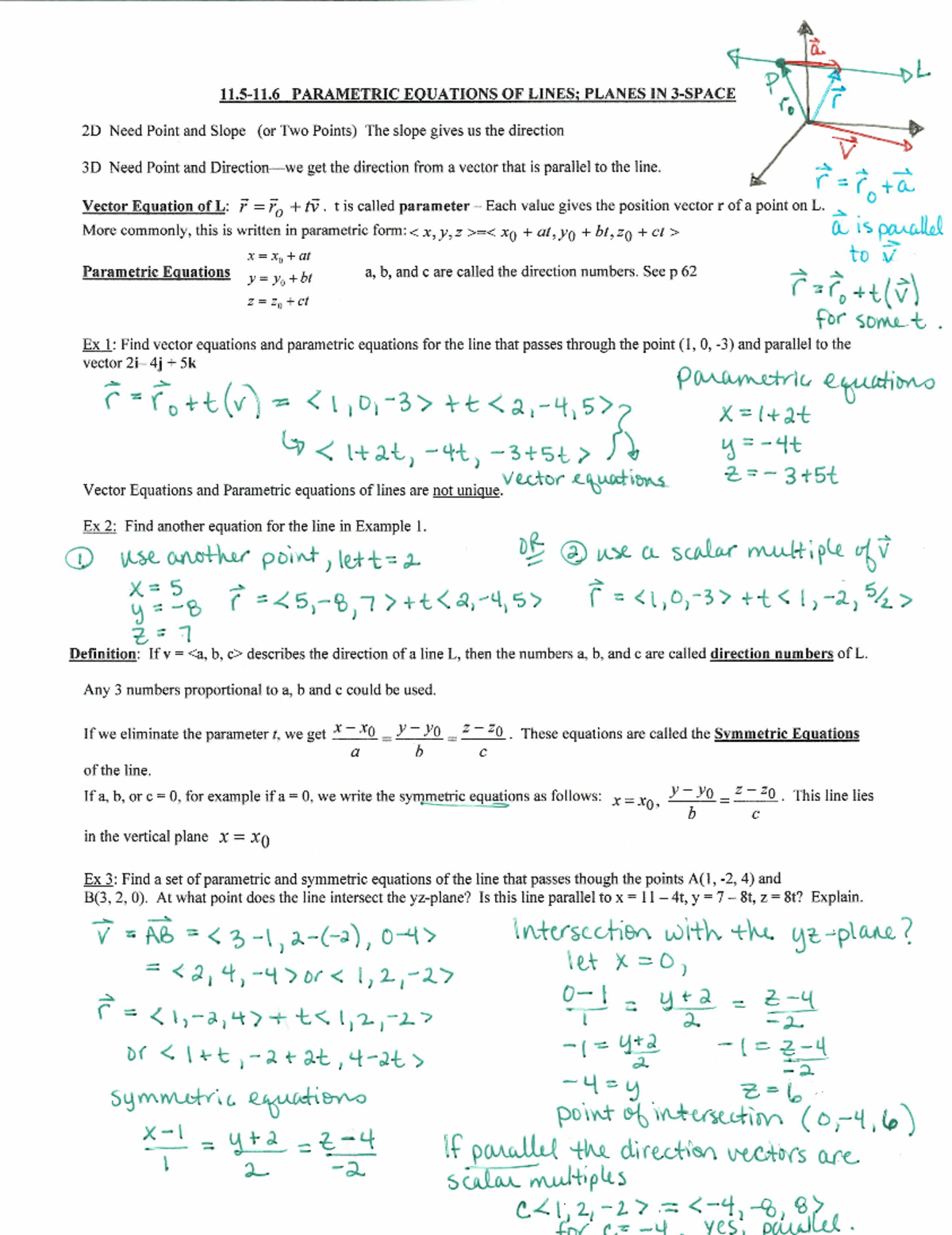 Notes Day 3 Key - Parametric Equations - MATH 316 - Studocu