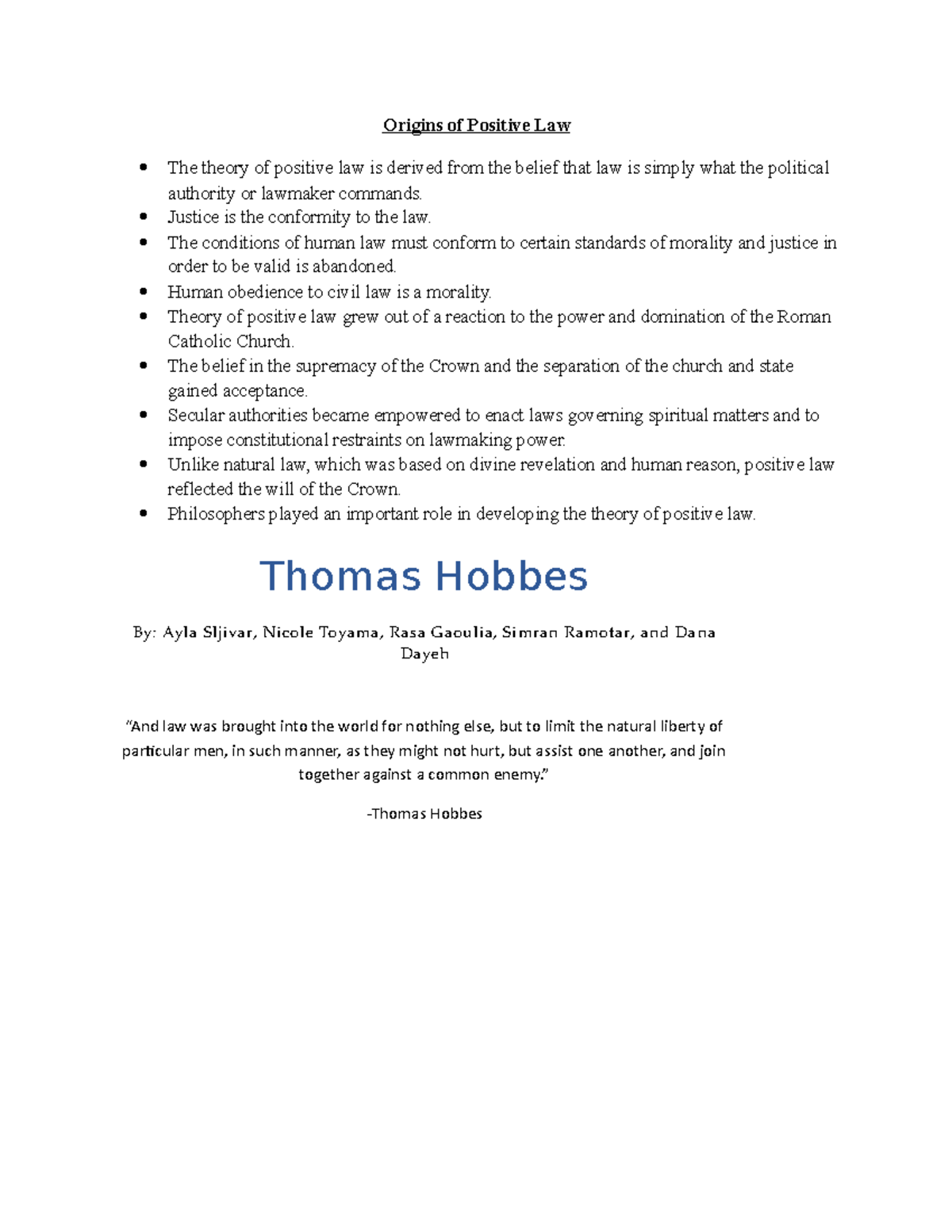 Origins of positive law notes - day 2 - Origins of Positive Law The ...