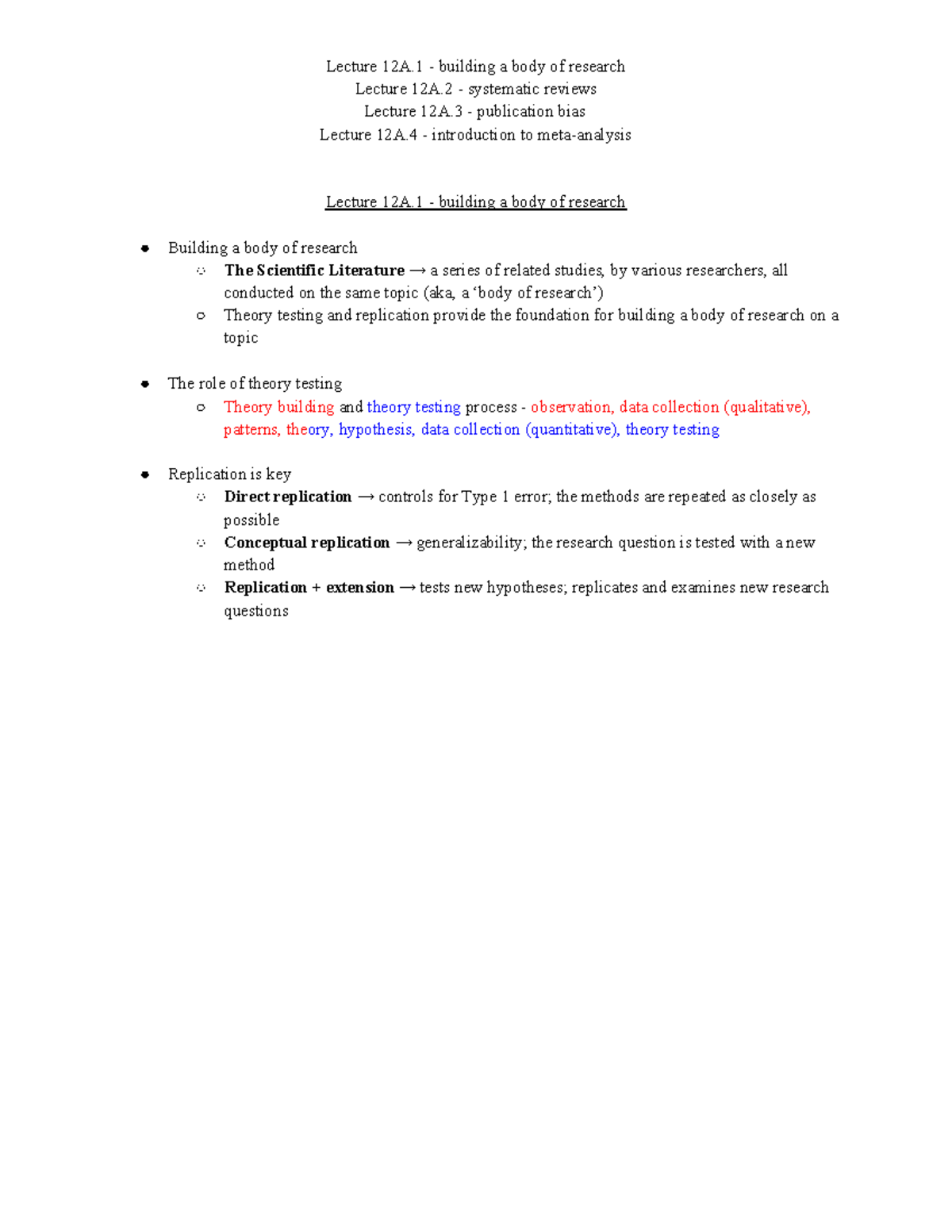 Lecture 12A.1, 12A.2, 12A.3, and 12A - Lecture 12A - systematic reviews ...