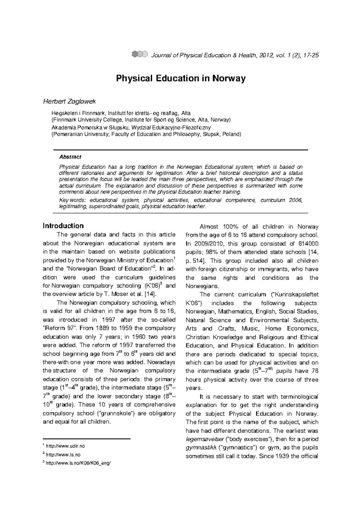 P12 - notes article - Journal of Physical Education & Health, 2012, vol ...