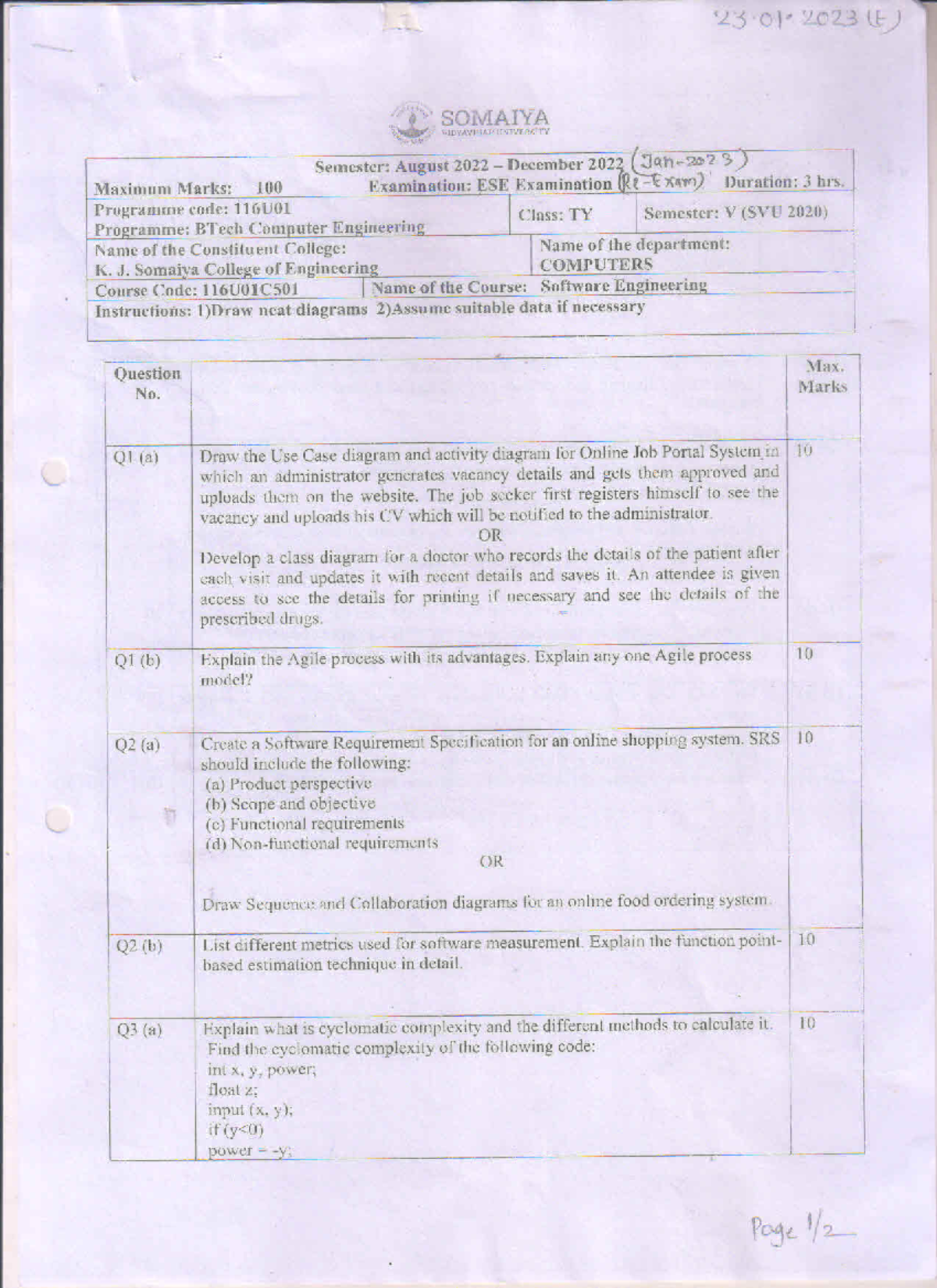 SE QPs - All qps - Page 1 of 3 K. J. Somaiya College of Engineering ...