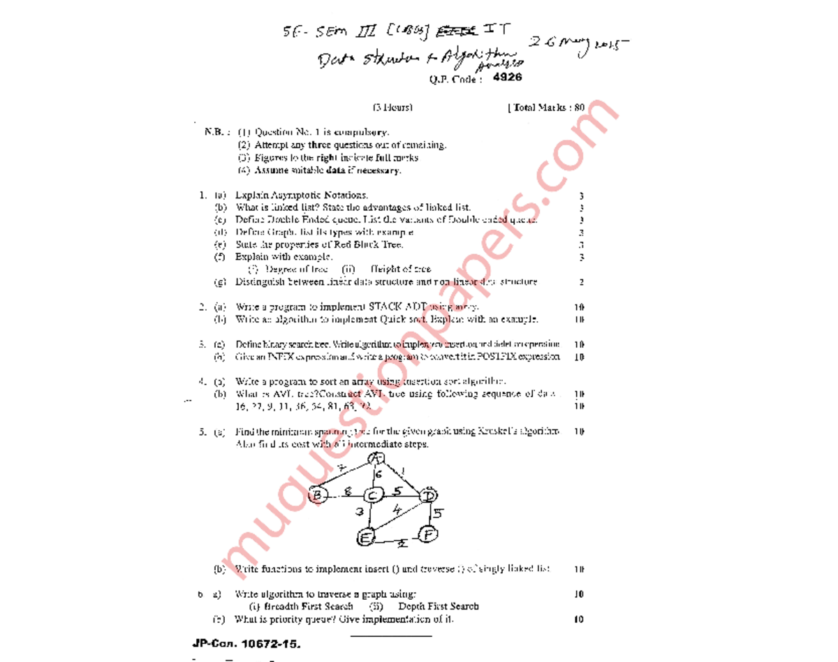 SE-IT SEM3 DSAA MAY15 - Chemistry - Studocu