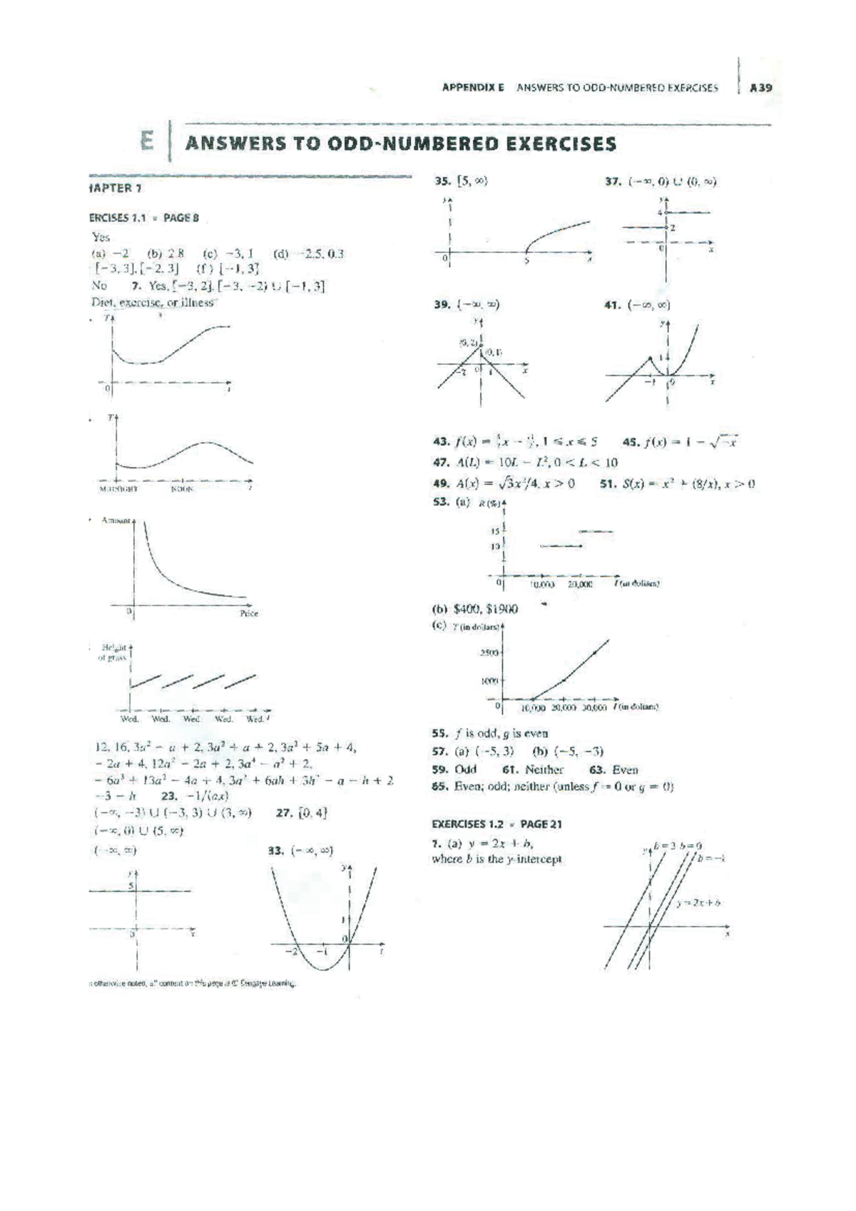 미분적분학 답지 - solution - APPENDIX E ANSWERS TO EXERCISES A39 E ANSWERS TO EXERCISES 35. HAPTER 1 37 ...