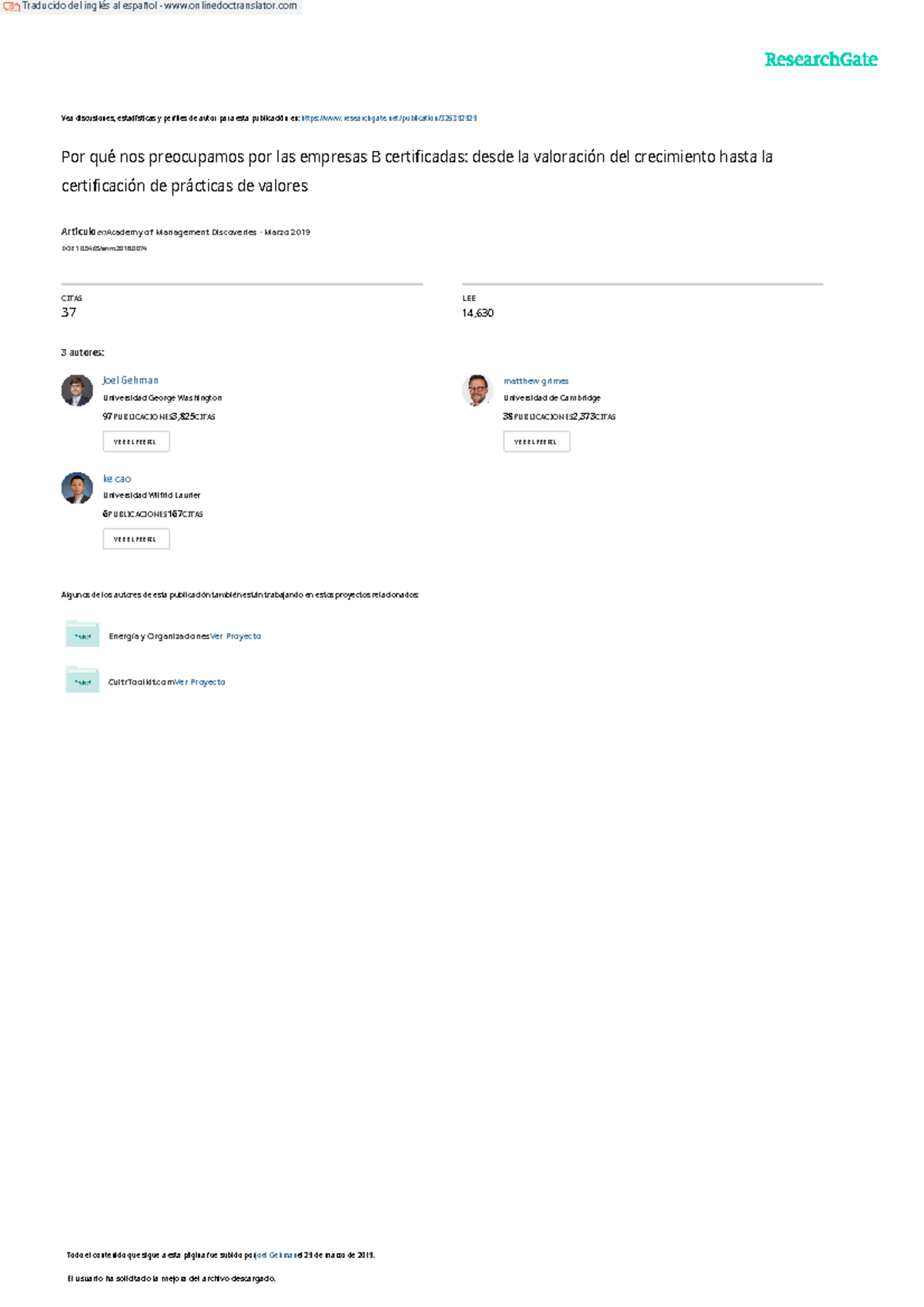 Gehman Grimes Cao 2019 Why We Care About BCorporations AMD - Vea ...