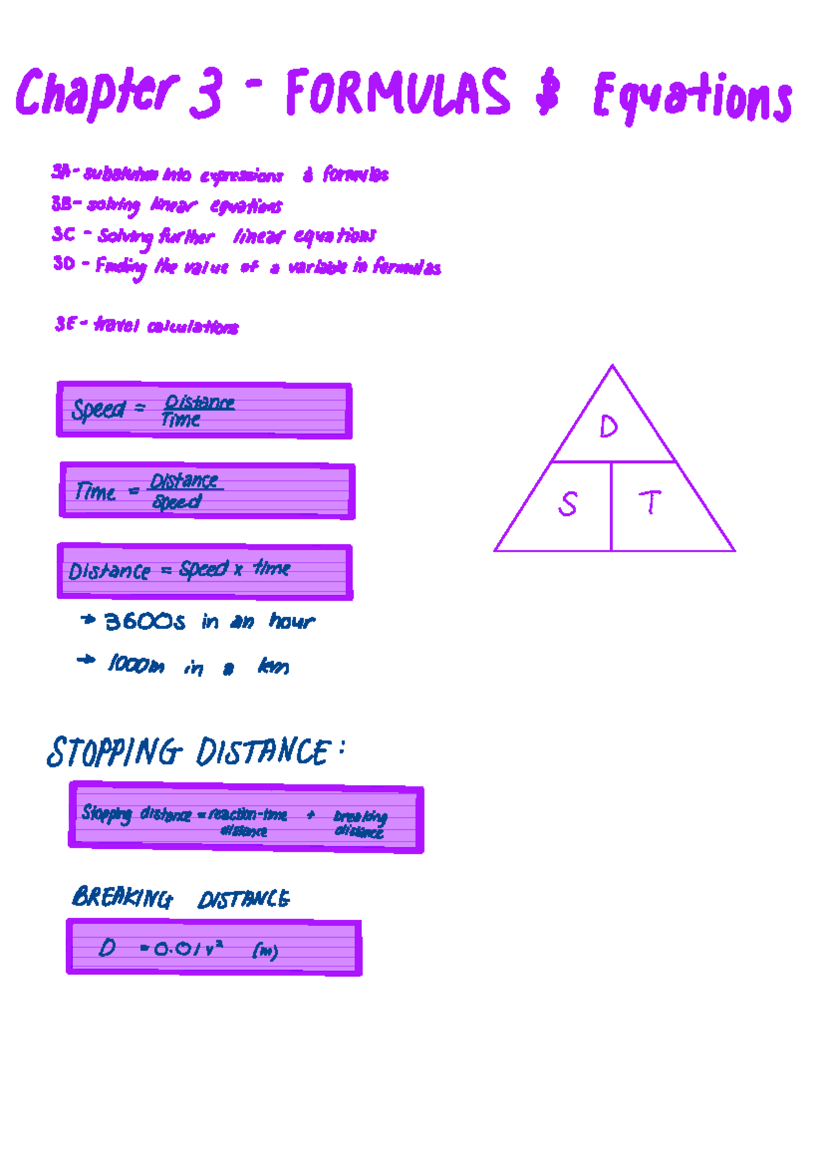 Chapter 3 - math summary - Chapter 3 FORMULAS & Equations 3A-substation ...
