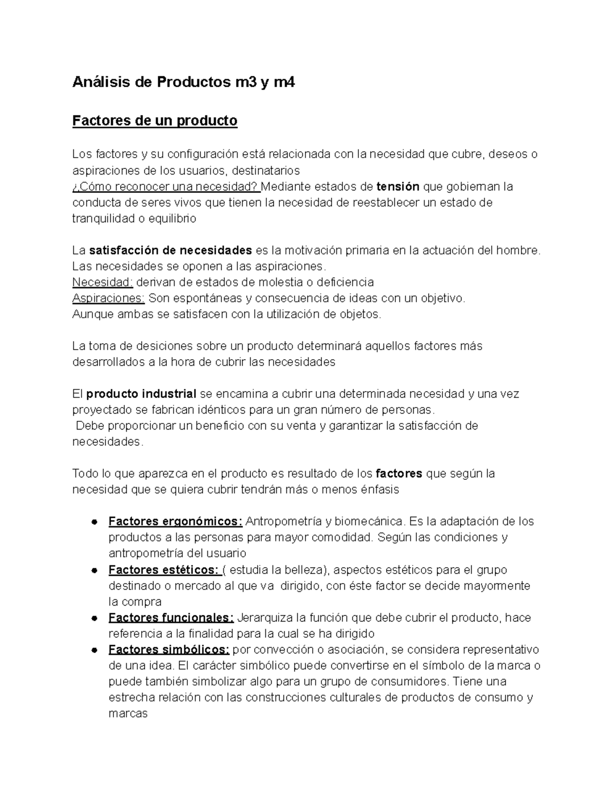 Resumen análisis m3 y m4 - Análisis de Productos m3 y m Factores de un ... Resumen análisis m3 y m4 - Análisis de Productos m3 y m Factores de un ...