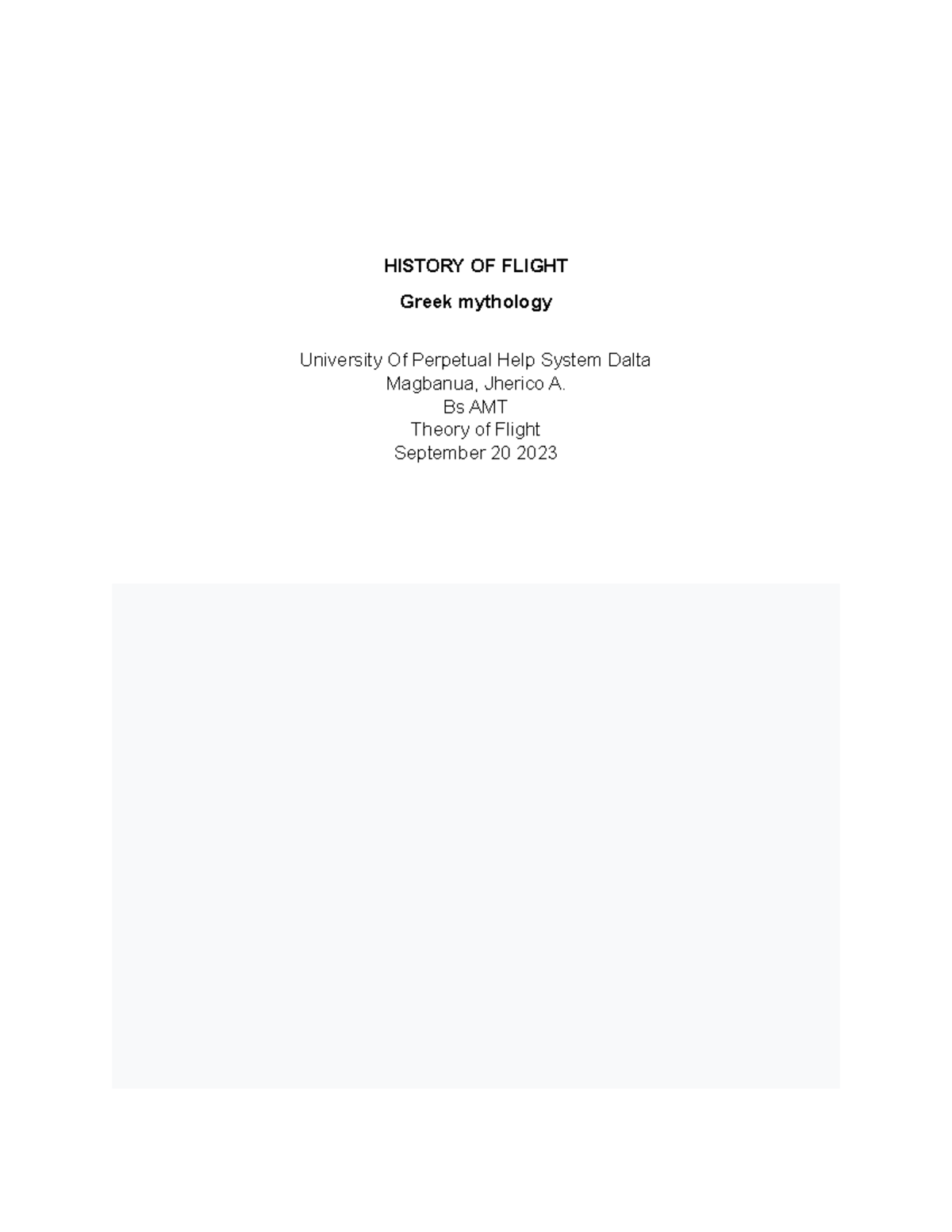 History OF Flight magbanua 22 - HISTORY OF FLIGHT Greek mythology ...