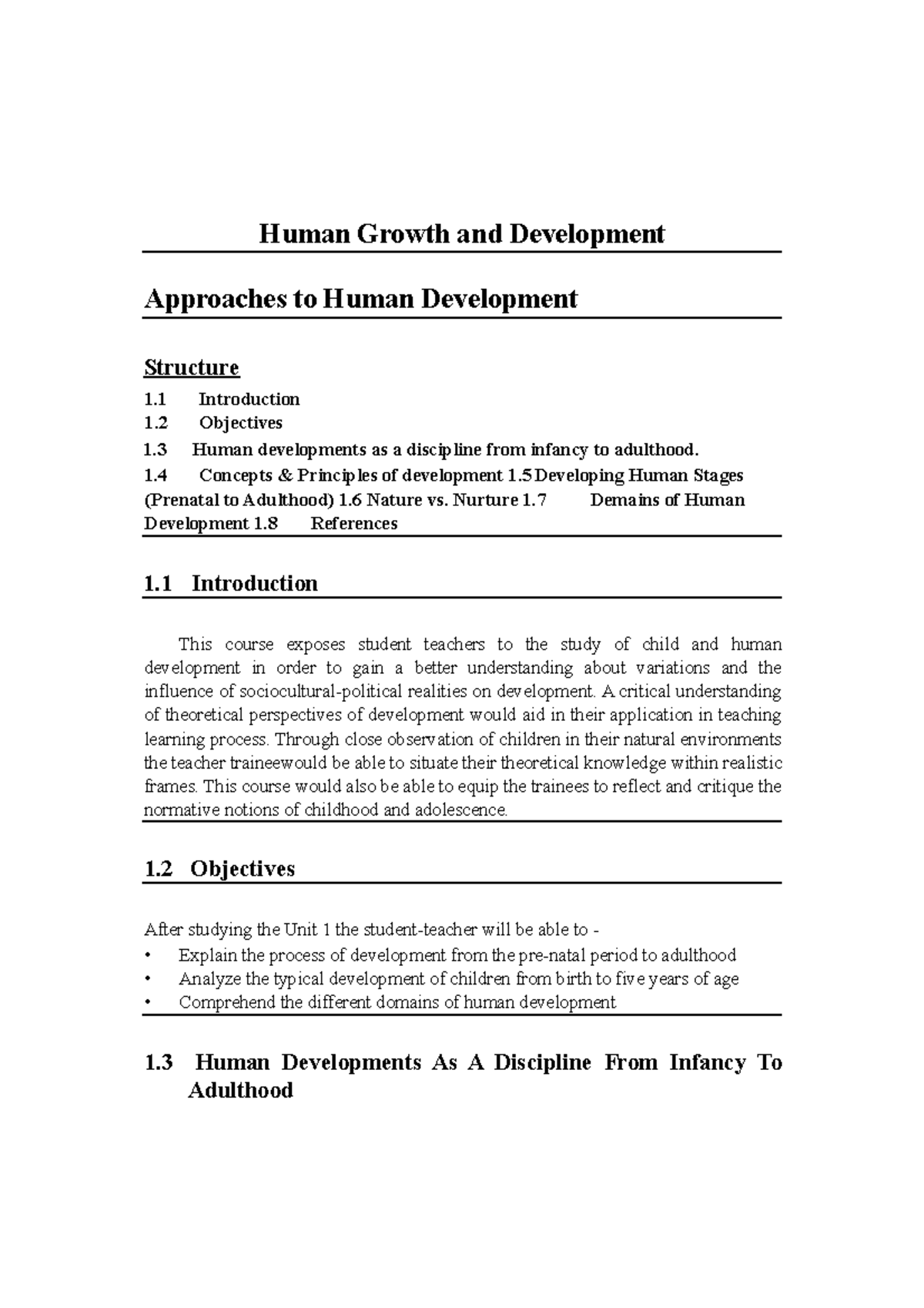 Human development 1 - 1 Concepts & Principles of development 1 ...