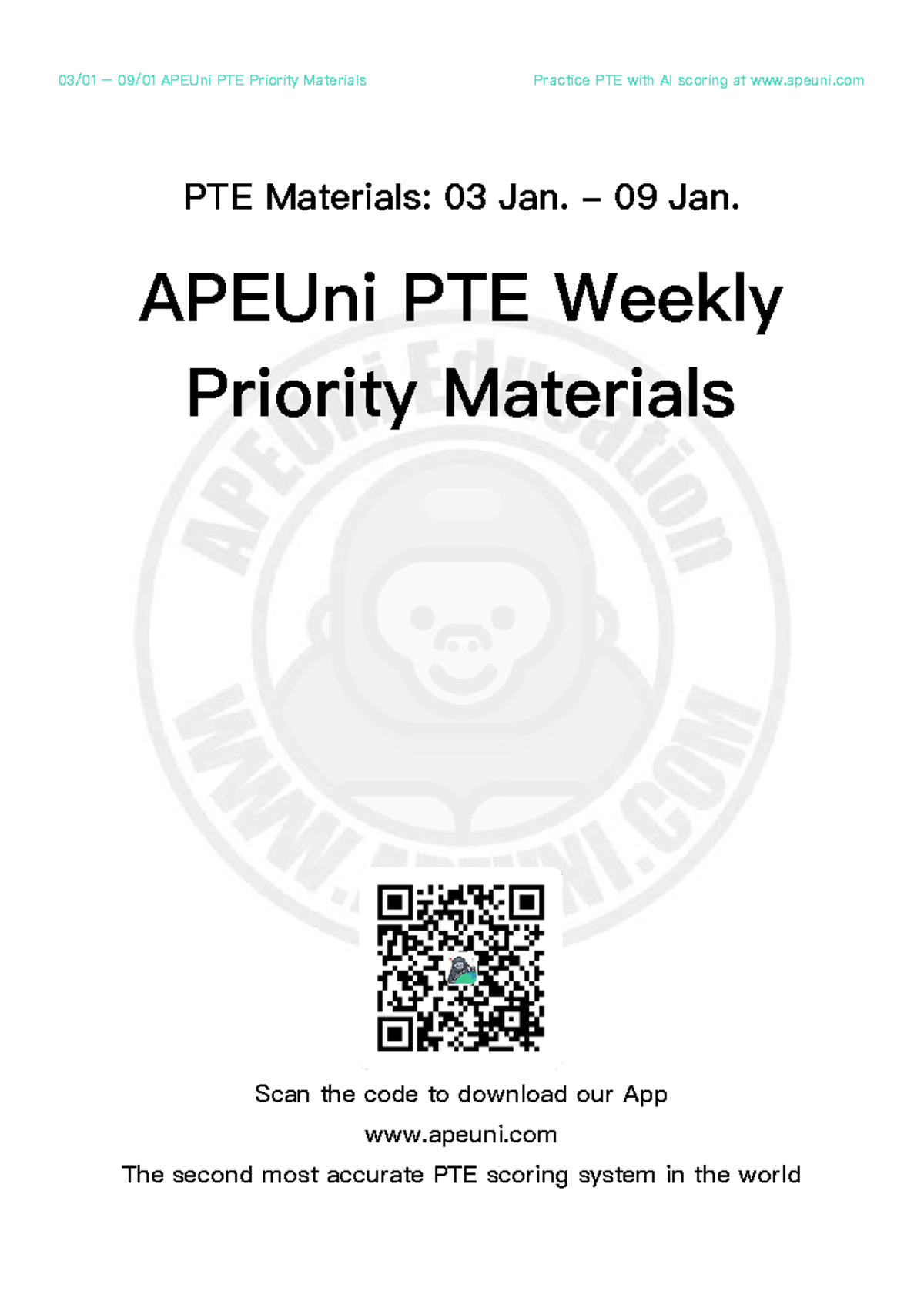 Weekly predicction 03 09 jan - Scan the code to download our App apeuni ...